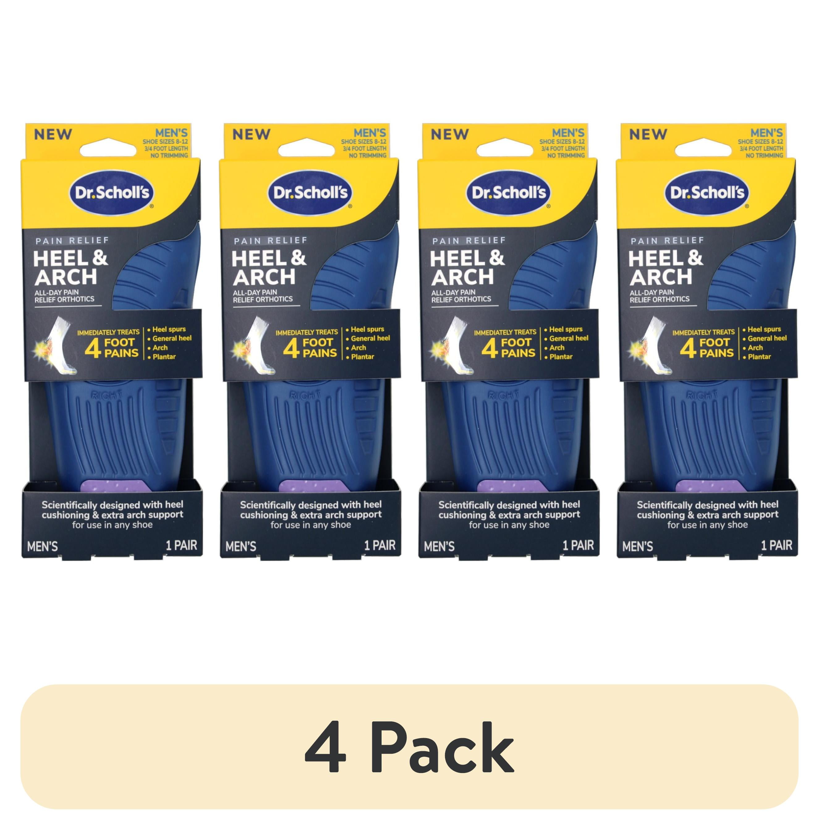 (4 pack) Dr. Scholl's Heel & Arch All-Day Pain Relief Orthotics, Men's ...