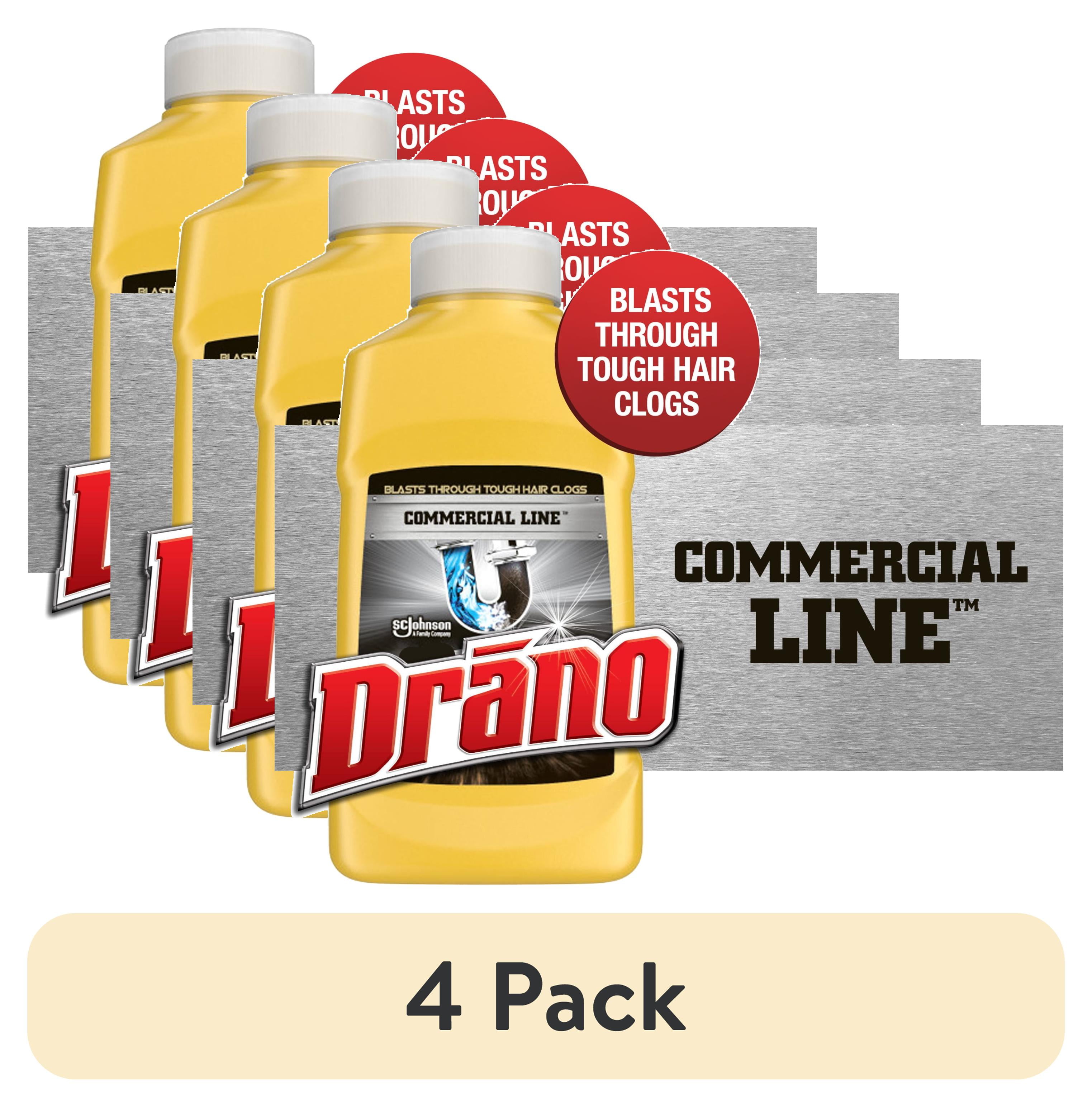 (4 pack) Drano Hair Buster Gel Drain Clog Remover, Commercial Line, 16 ...