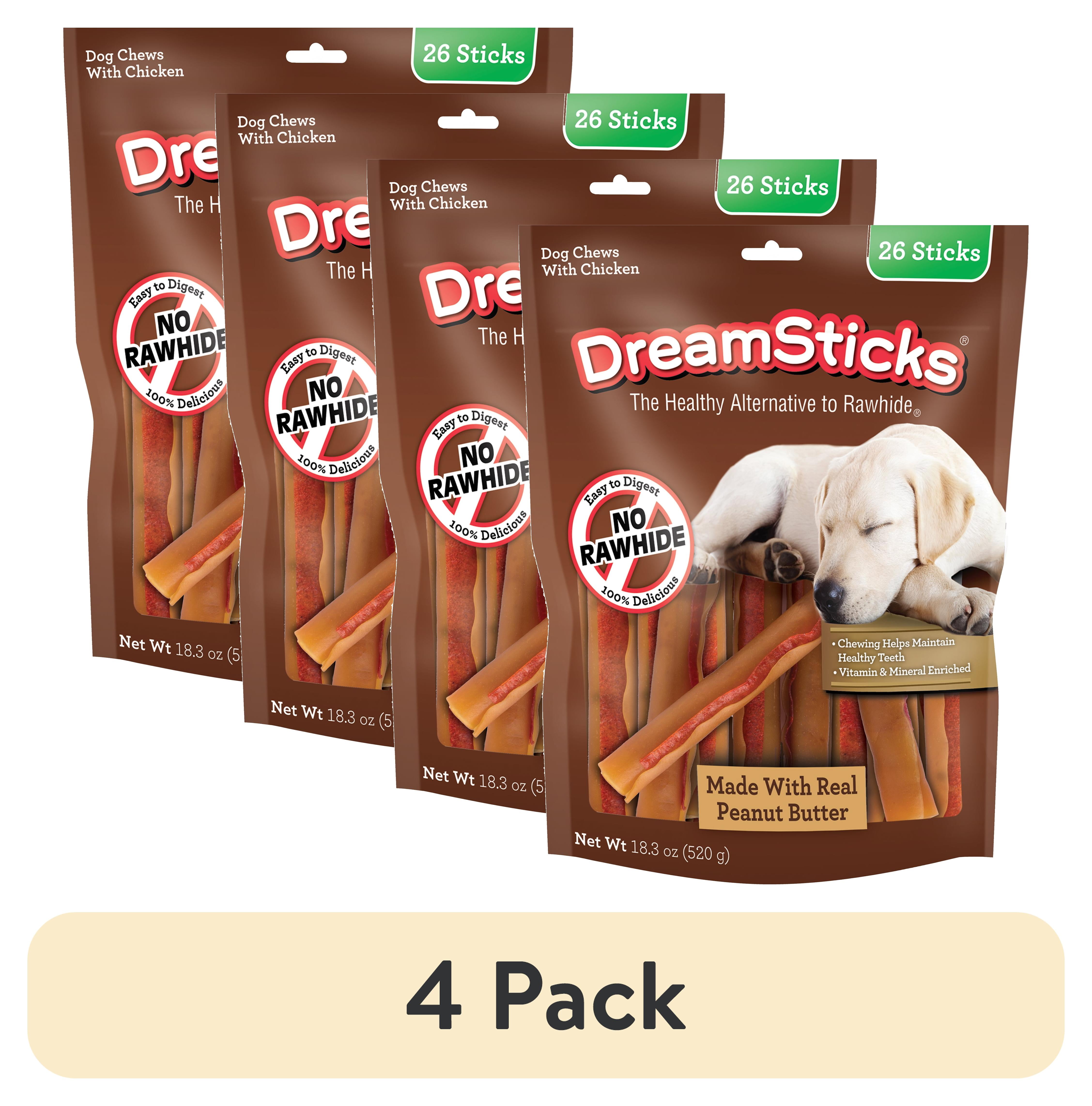 (4 pack) DreamBone DreamSticks with Real Chicken, Rawhide-Free Dog ...
