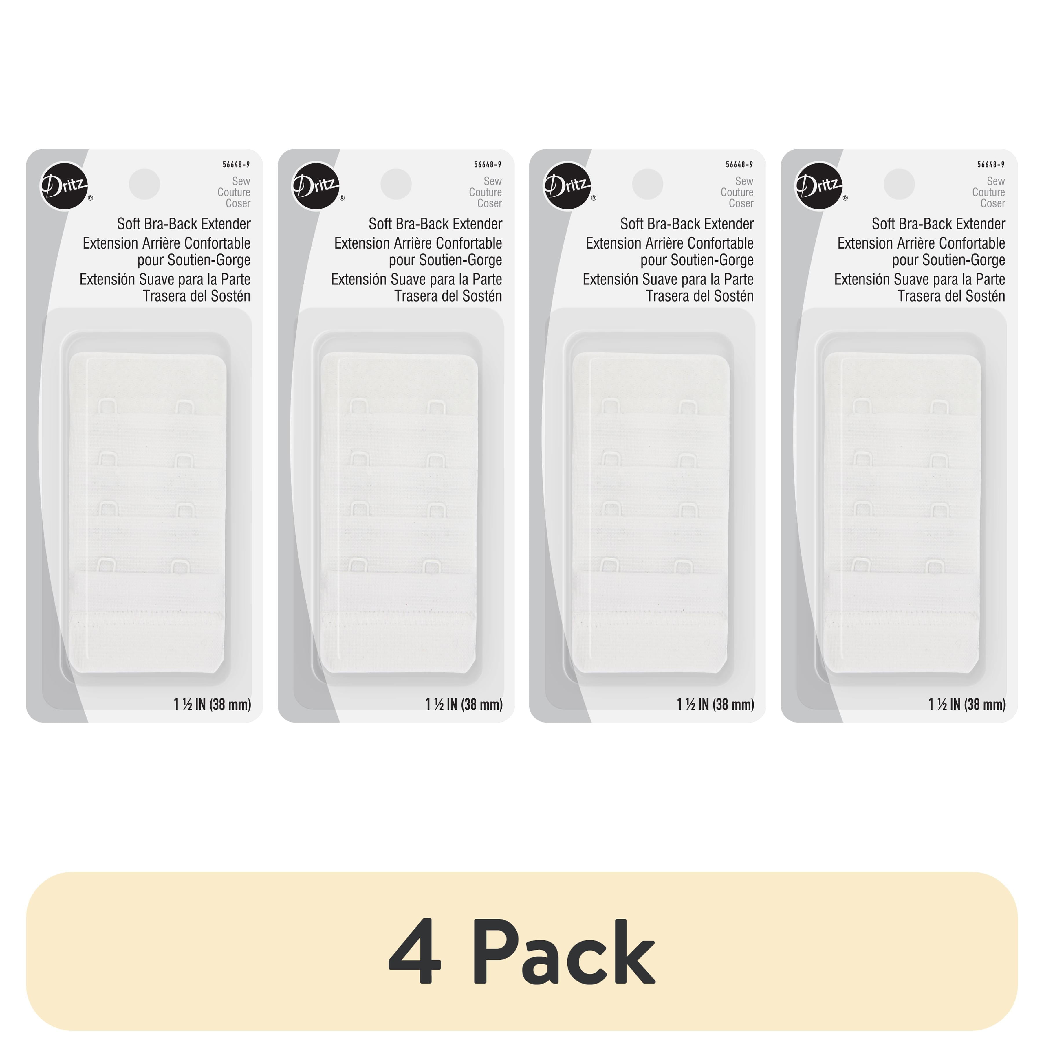 (4 pack) Dritz Soft Bra-Back Extender 1-1/2"-White 2 Hooks - Walmart.com
