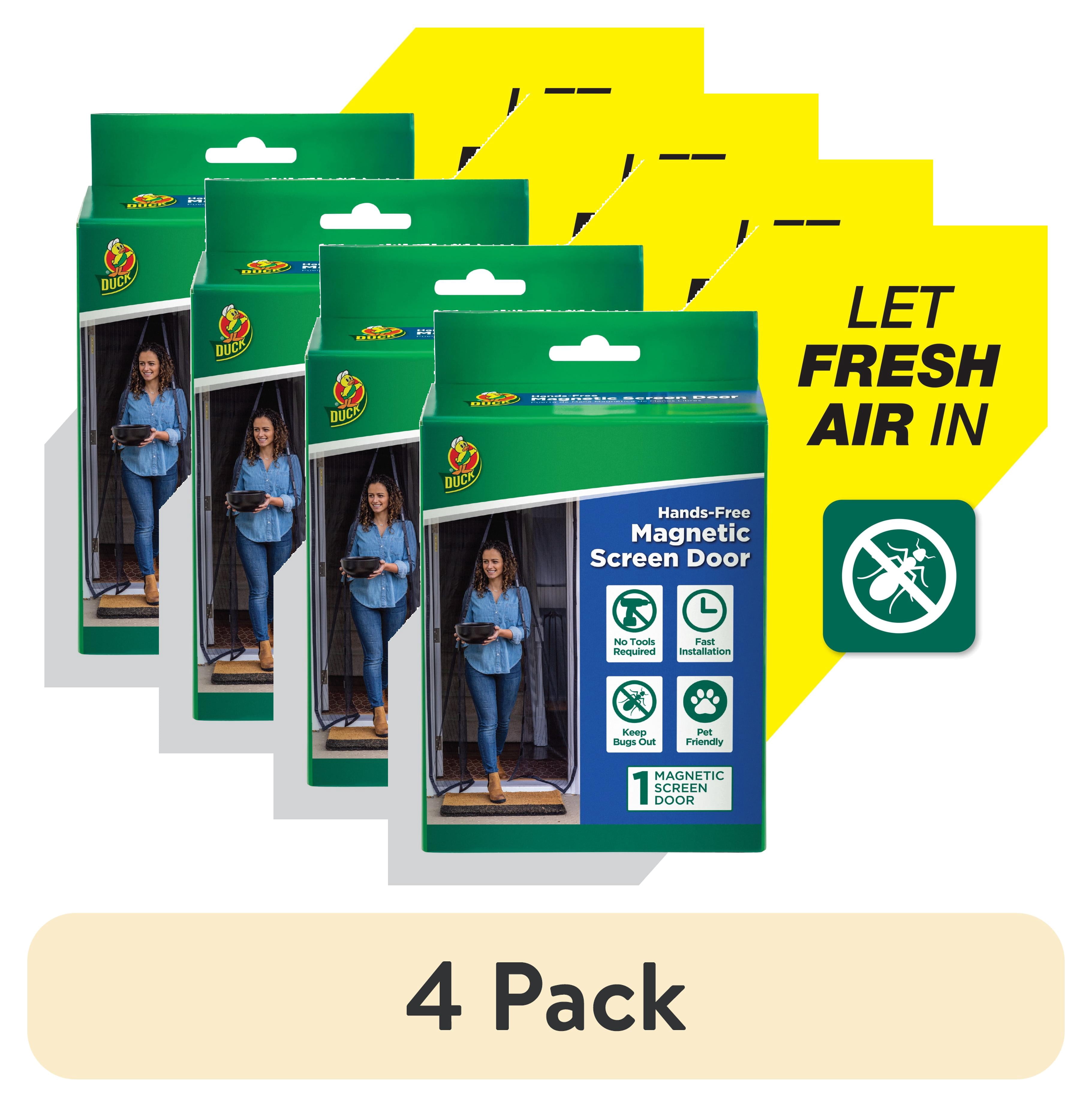 (4 pack) Duck Brand 86 in. x 39 in. Hands-Free Magnetic Mesh Screen ...