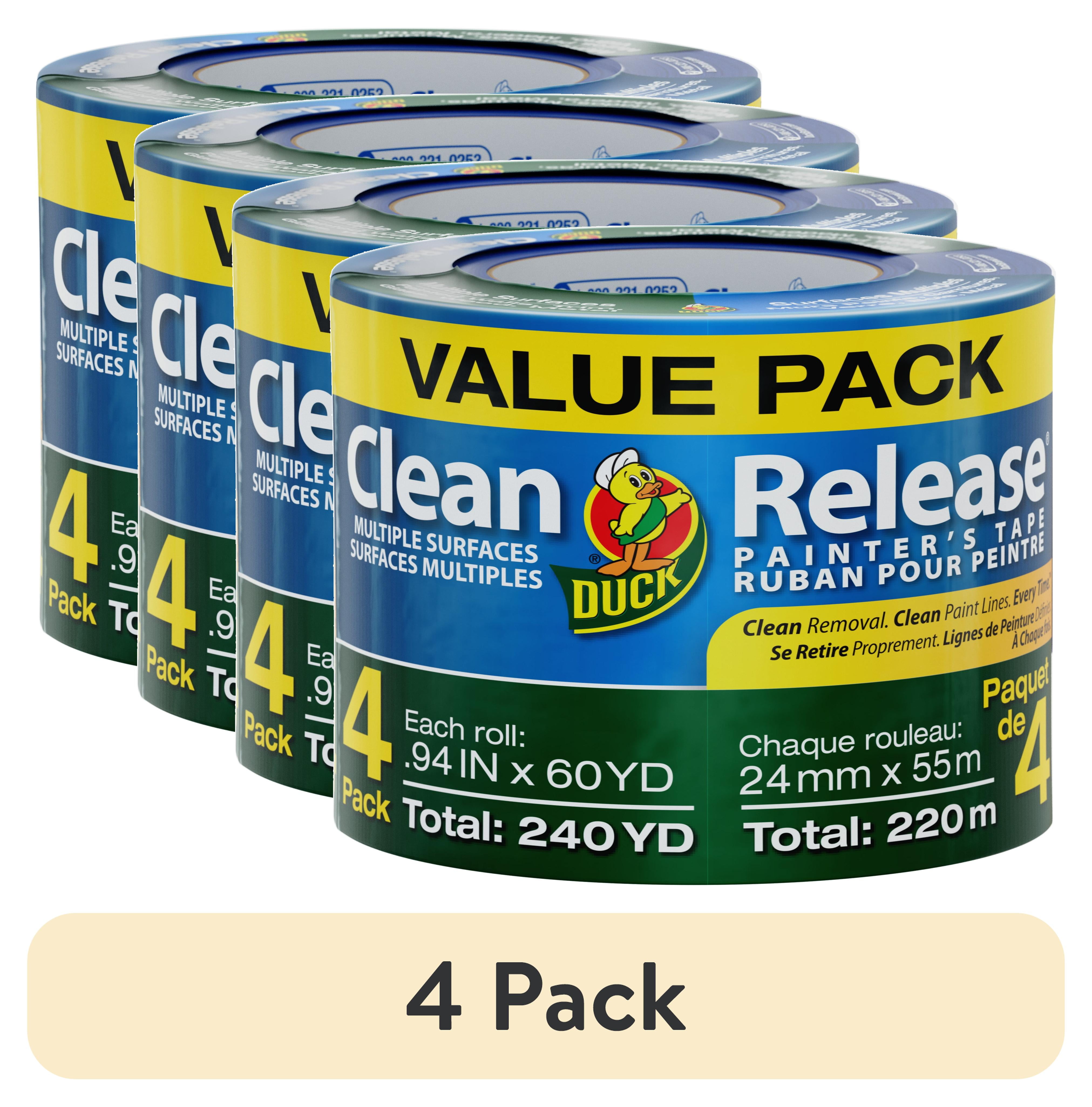 (4 pack) Duck Clean Release .94 in. x 60 yd. Blue Painter's Tape, 4 ...