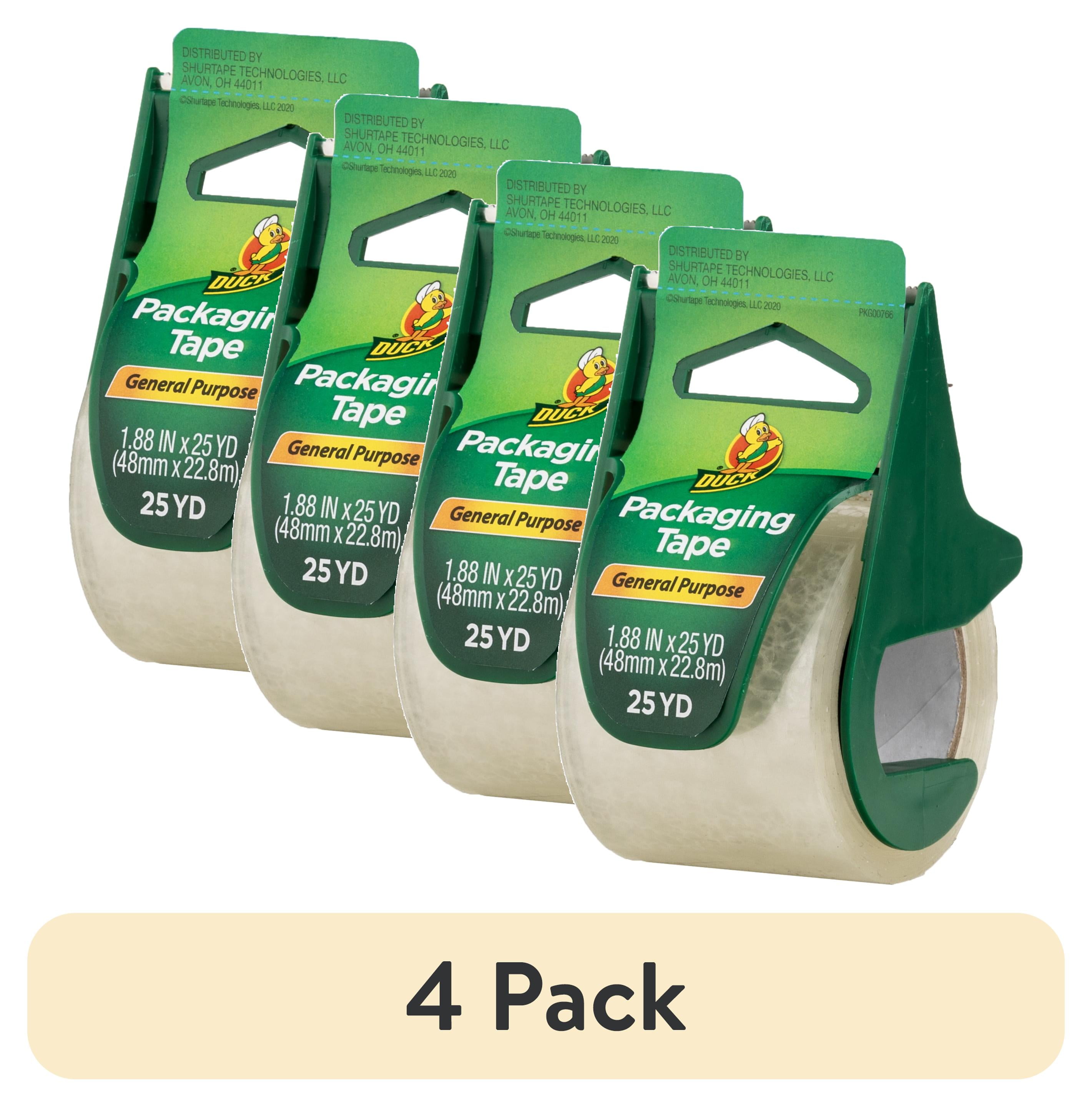 (4 pack) Duck General Purpose Packaging Tape with Manual Tape Dispenser ...