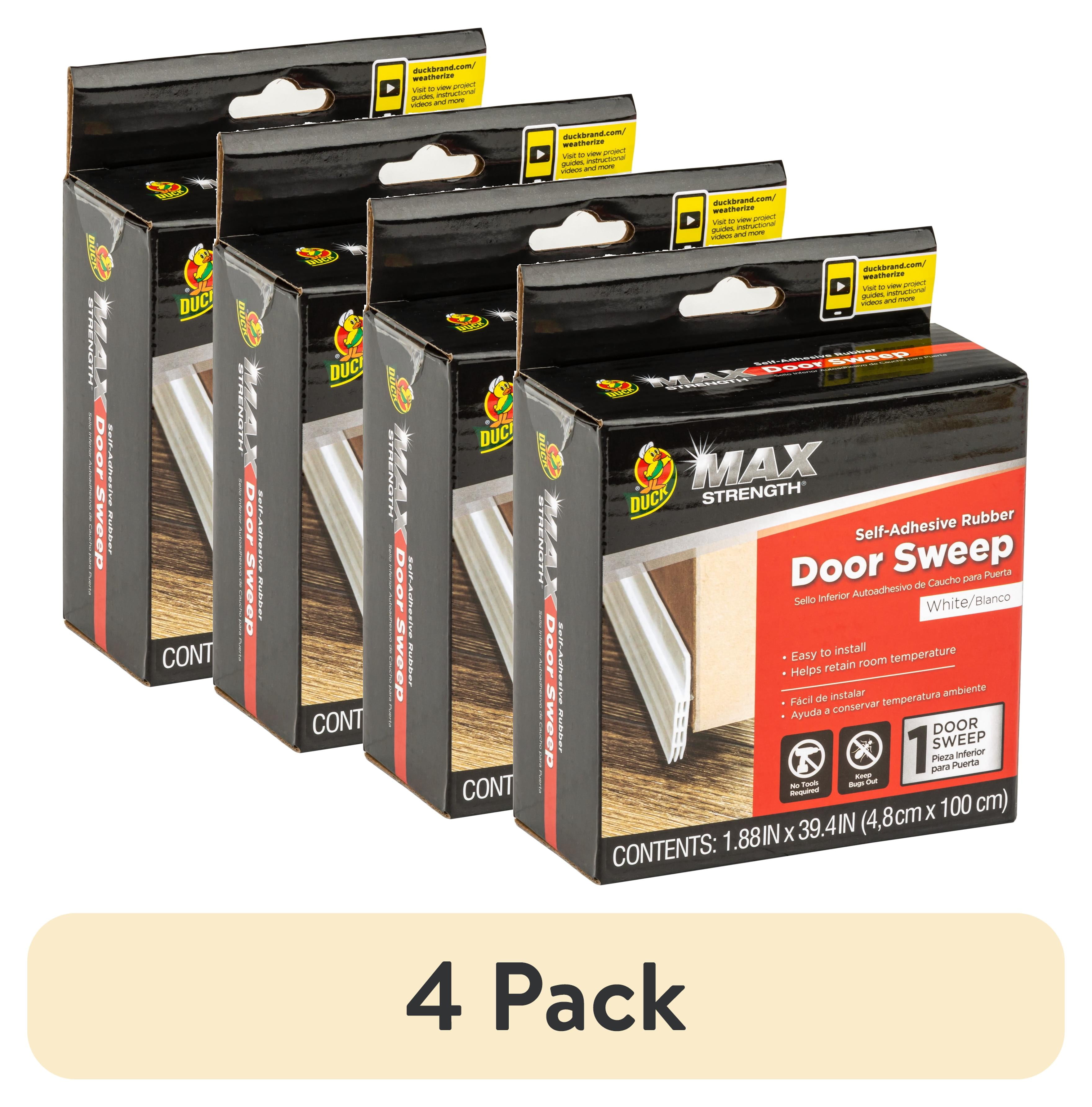 (4 pack) Duck Max Self-Adhesive Rubber Door Sweep, White, 1.88 in. x 39 ...