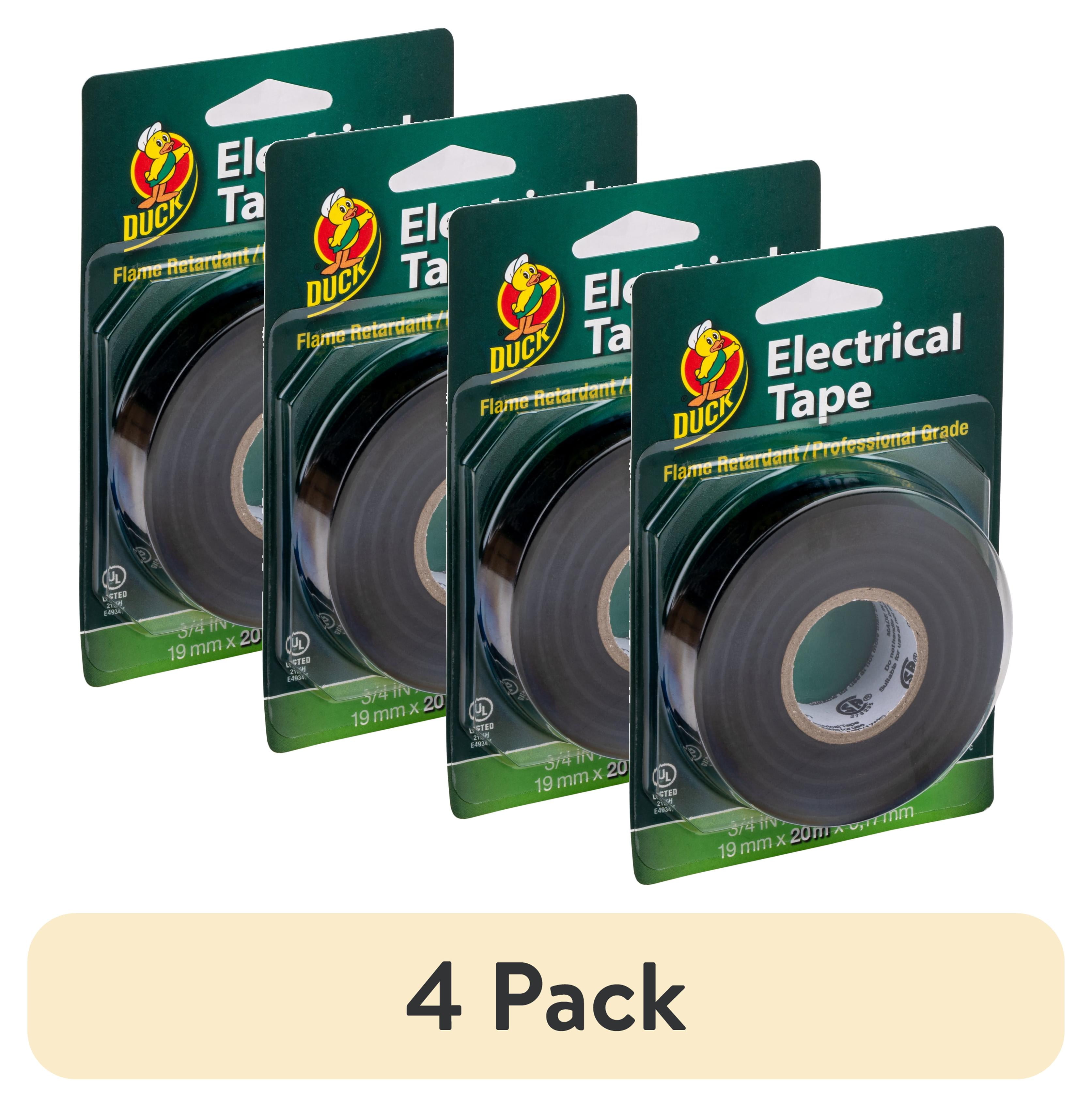 (4 pack) Duck Professional Vinyl Electrical Tape, 0.75 in. x 66 ft ...