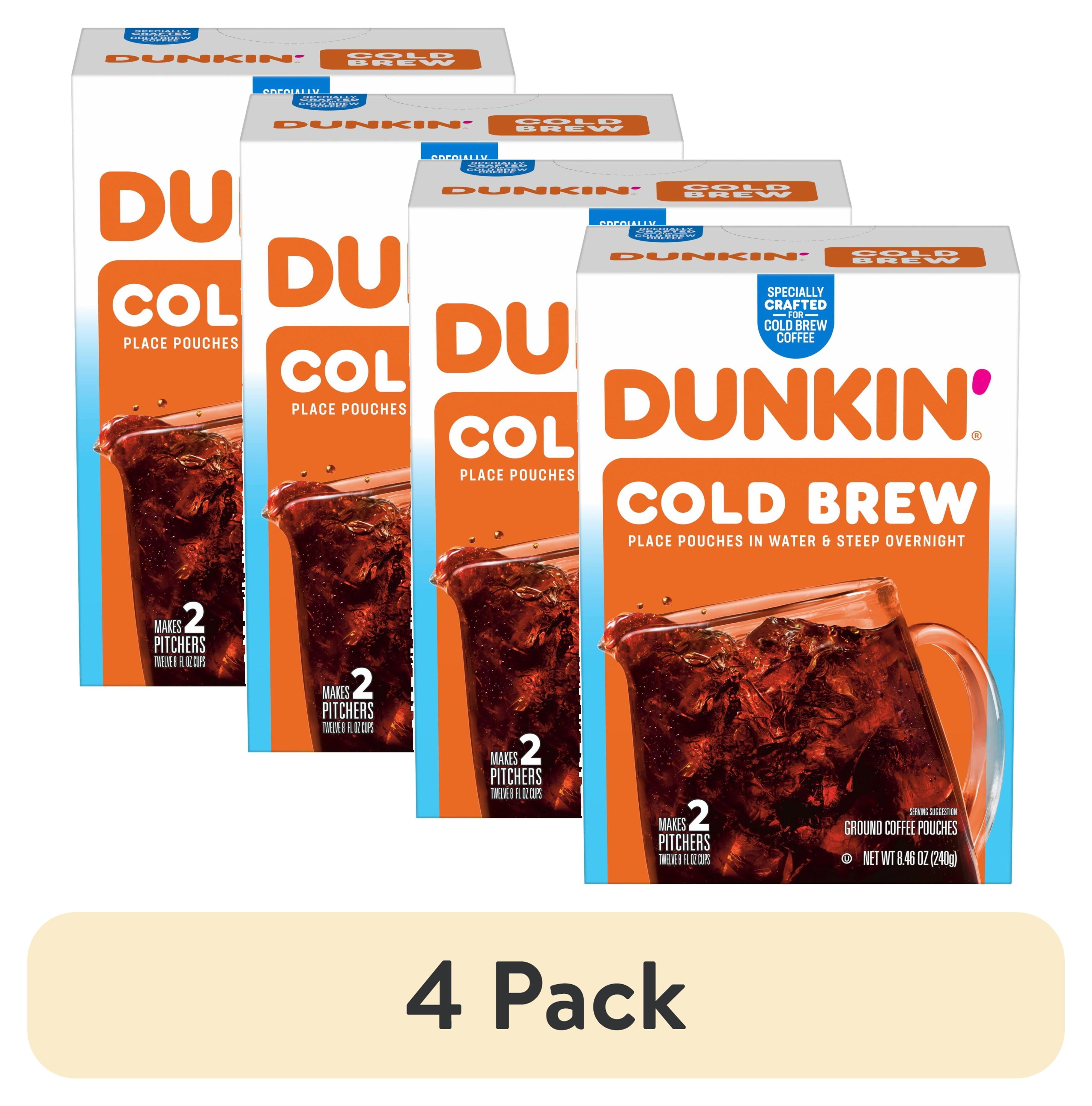 (4 pack) Dunkin’ Cold Brew Ground Coffee Pouches, 8.46 oz Box - Walmart.com
