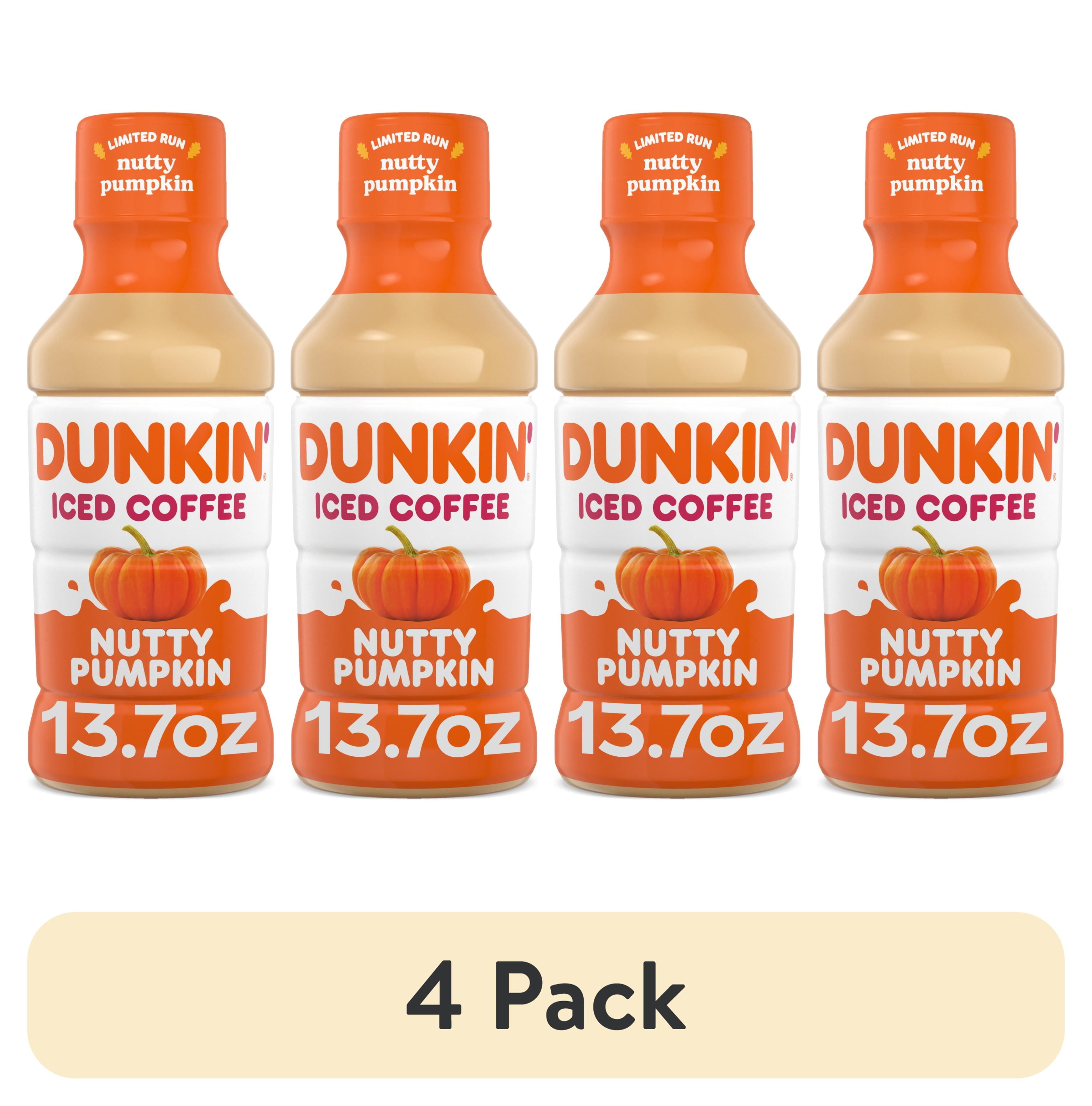 (4 pack) Dunkin' Nutty Pumpkin Iced Coffee Single Bottle, 13.7 fl oz - Walmart.com