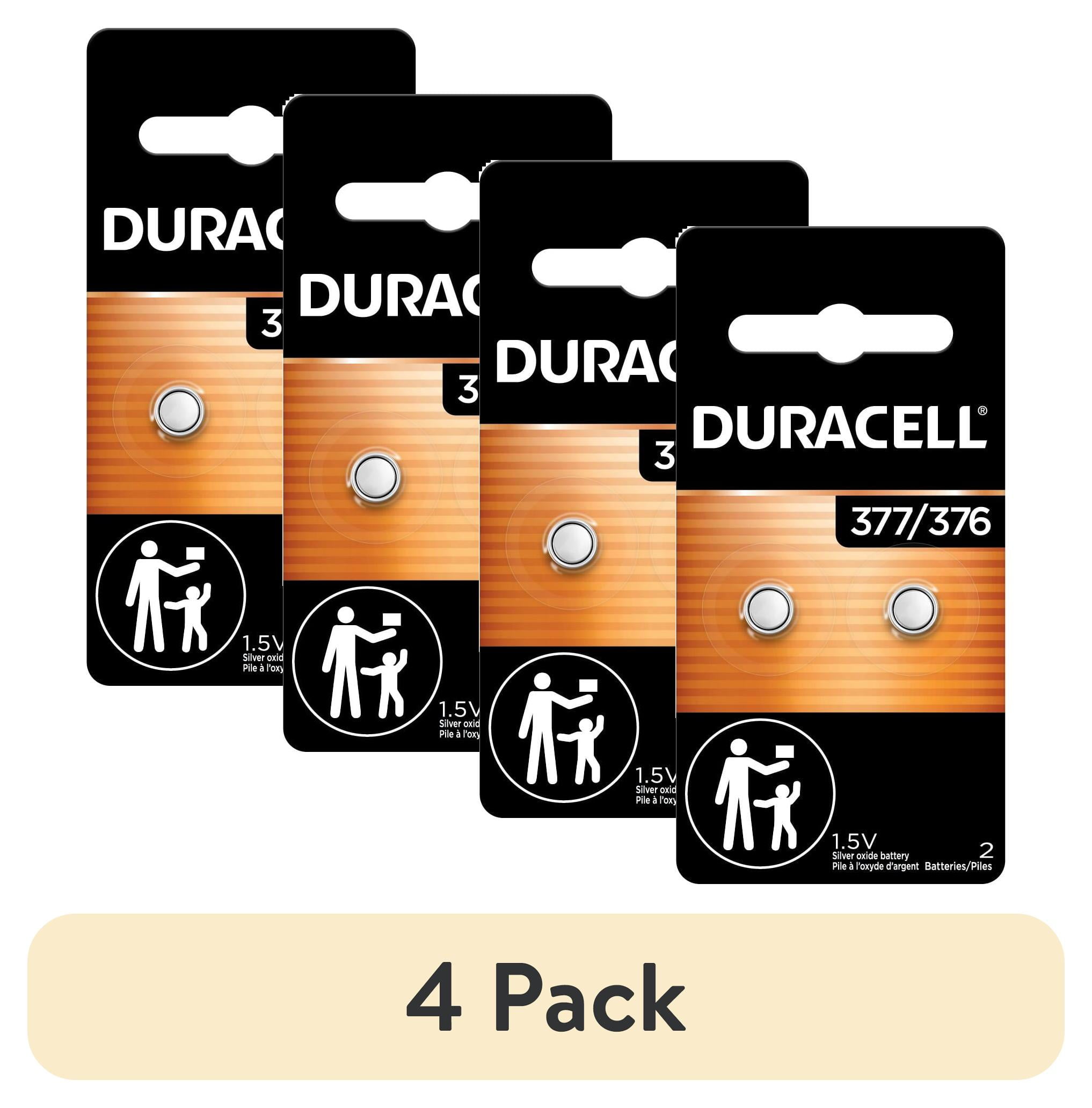 (4 pack) Duracell 376/377 Silver Oxide Button Battery for Home Devices ...