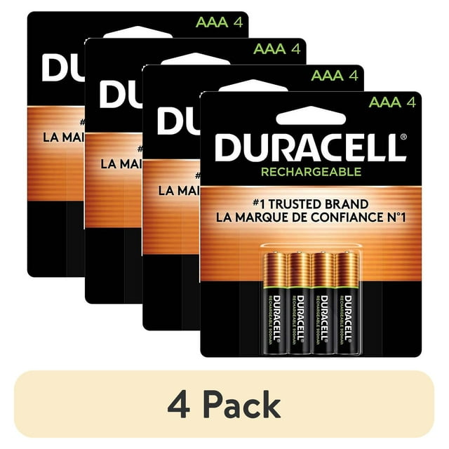 (4 pack) Duracell Rechargeable 3A Batteries, Pre-Charged 1.5V Triple A Battery, 4 Pack - Walmart.com