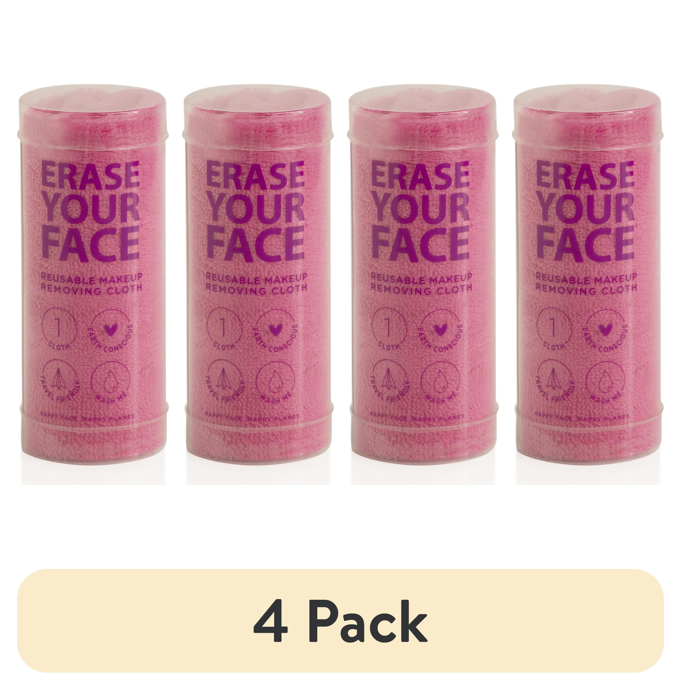 (4 pack) ERASE YOUR FACE Reusable Makeup Removing Cloth, Pink - Walmart.com