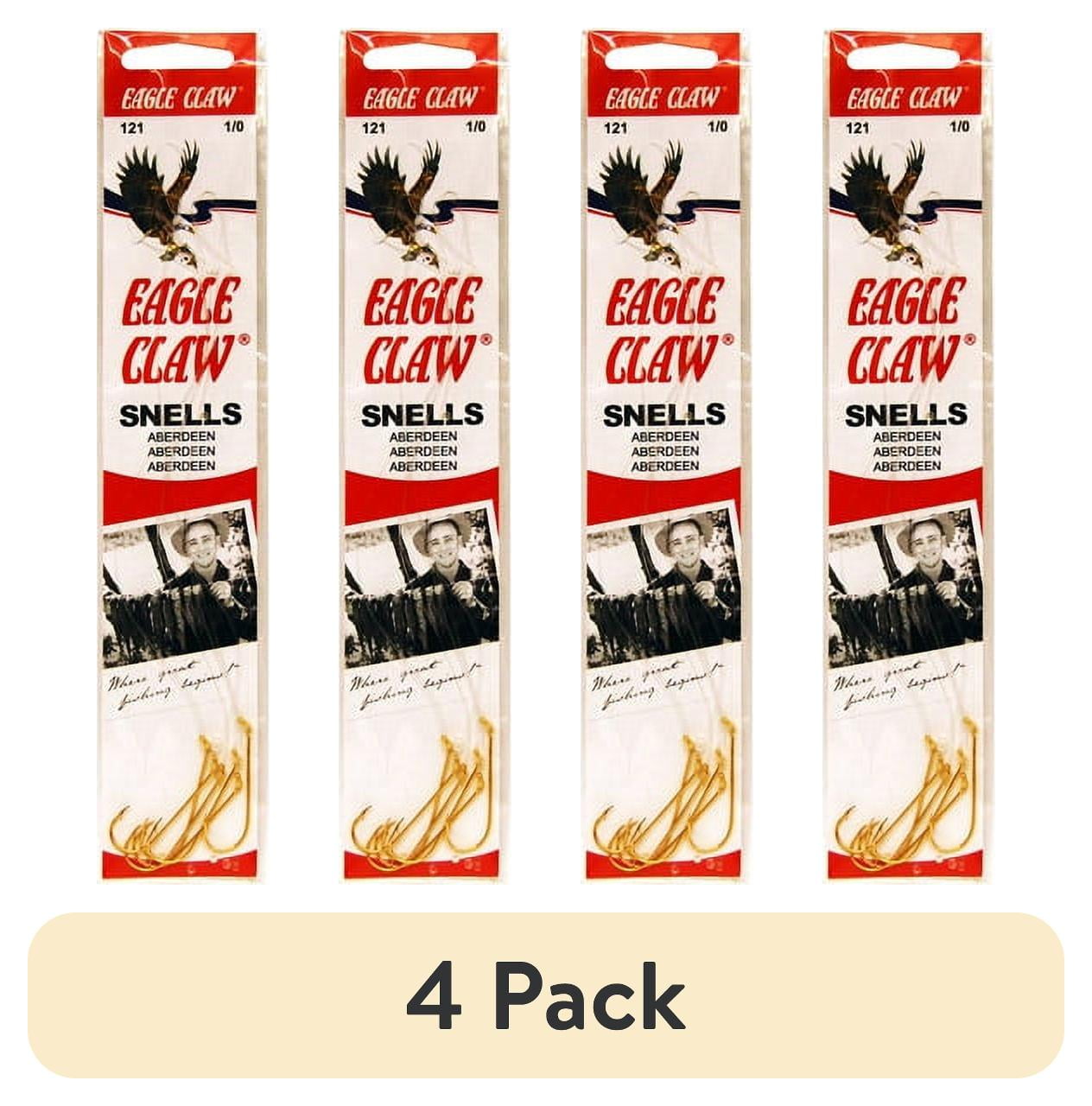 Eagle Claw Aberdeen Snell Fish Hook Size 4, Live-Bait, Monofilament ...