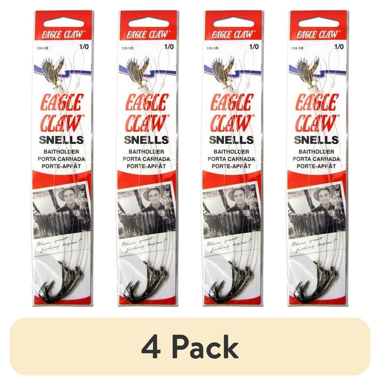 Eagle Claw Baitholder Fishing Hooks 4 Pack Durable Beginner Intermediate Freshwater Saltwater ...