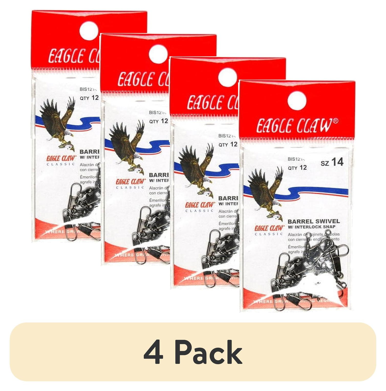Eagle Claw 4 Pack Fishing Tackle Size 14 Barrel Swivel with Interlock ...