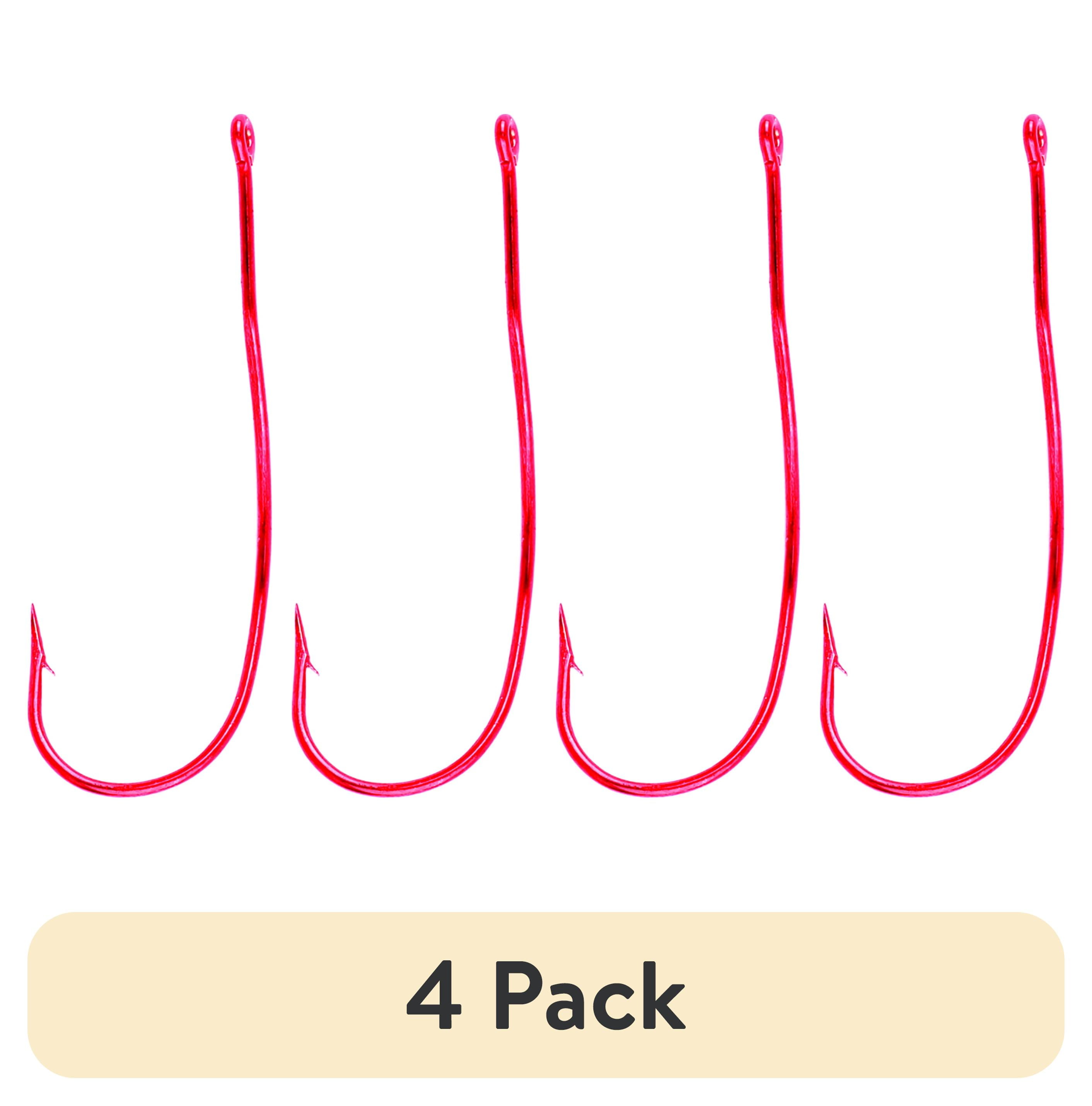 (4 pack) Eagle Claw Lazer Sharp Aberdeen Fishing Hook, Red, Size 6 ...