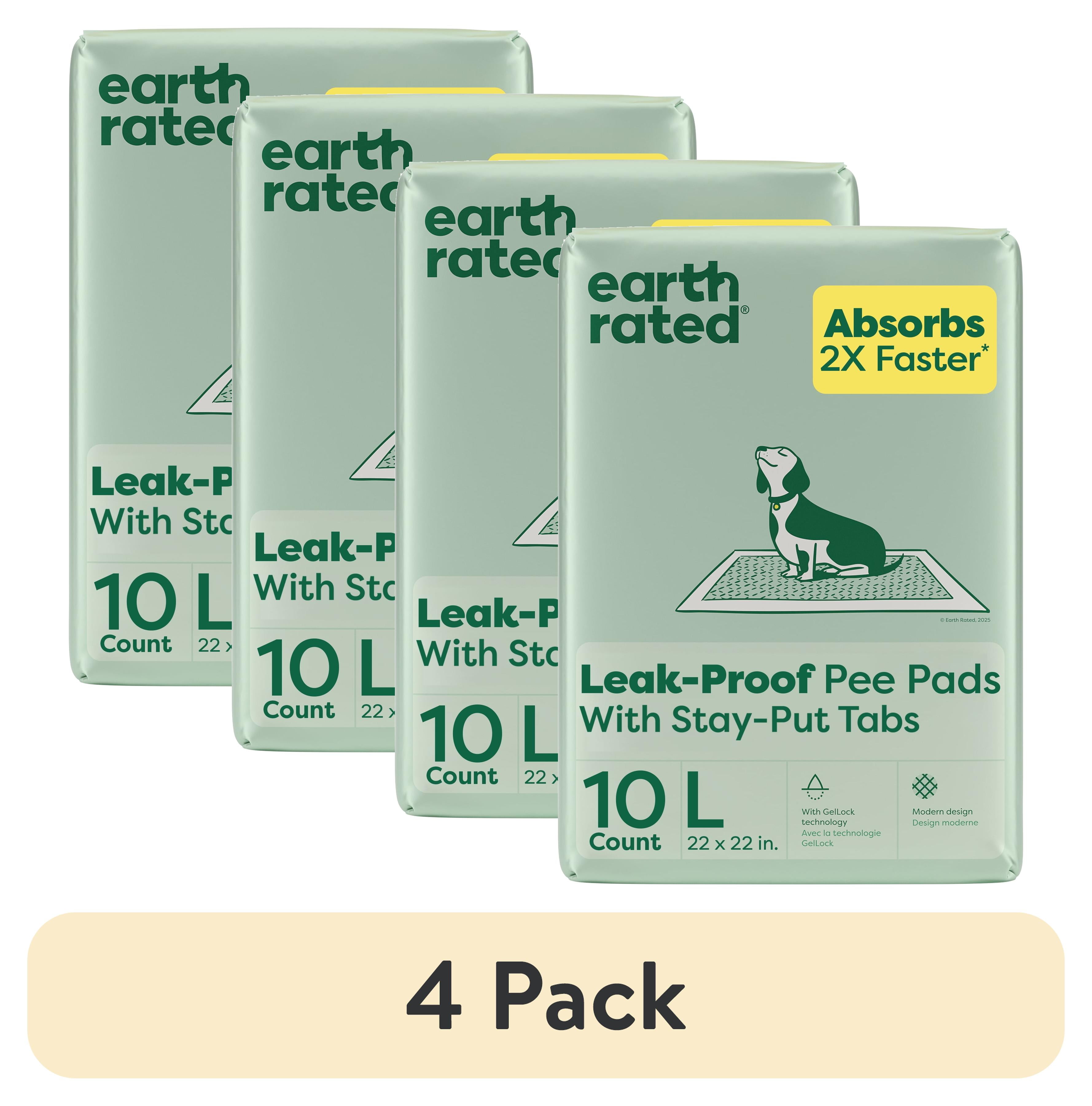 (4 pack) Earth Rated Leak-proof Pee Pads for Dogs and Puppies, 2X ...