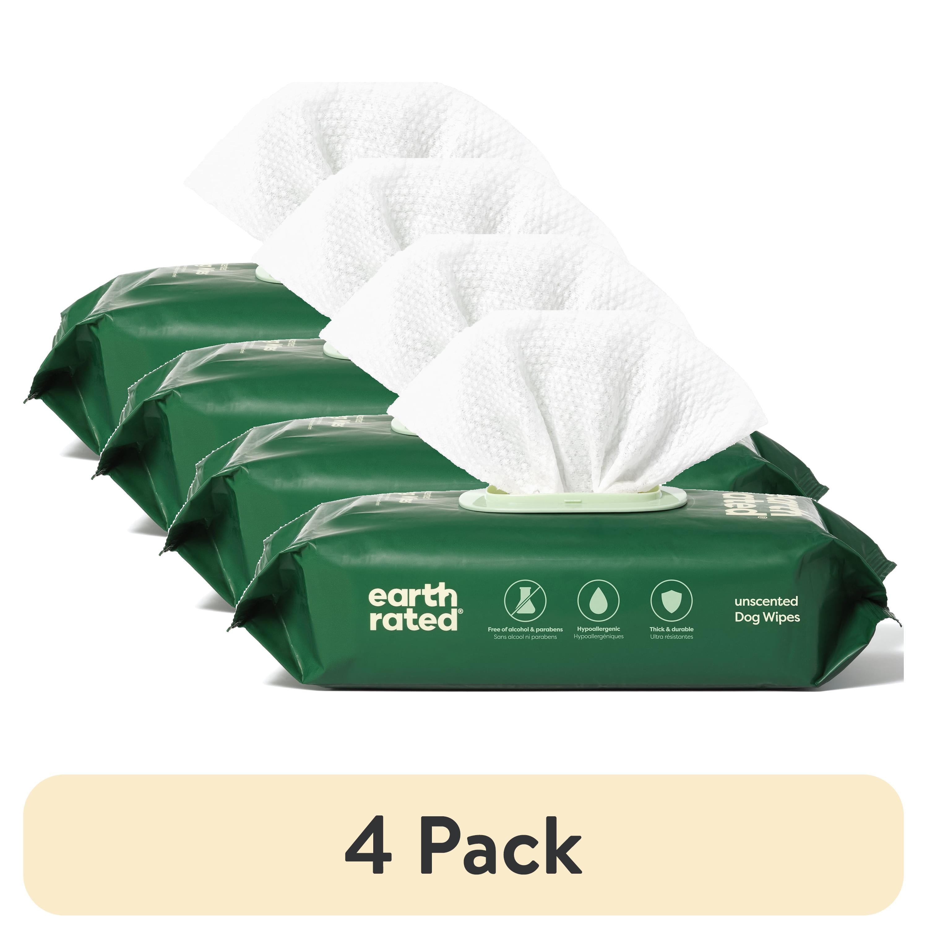 (4 pack) Earth Rated Dog Grooming Wipes, Unscented, 100 Count - Walmart.com