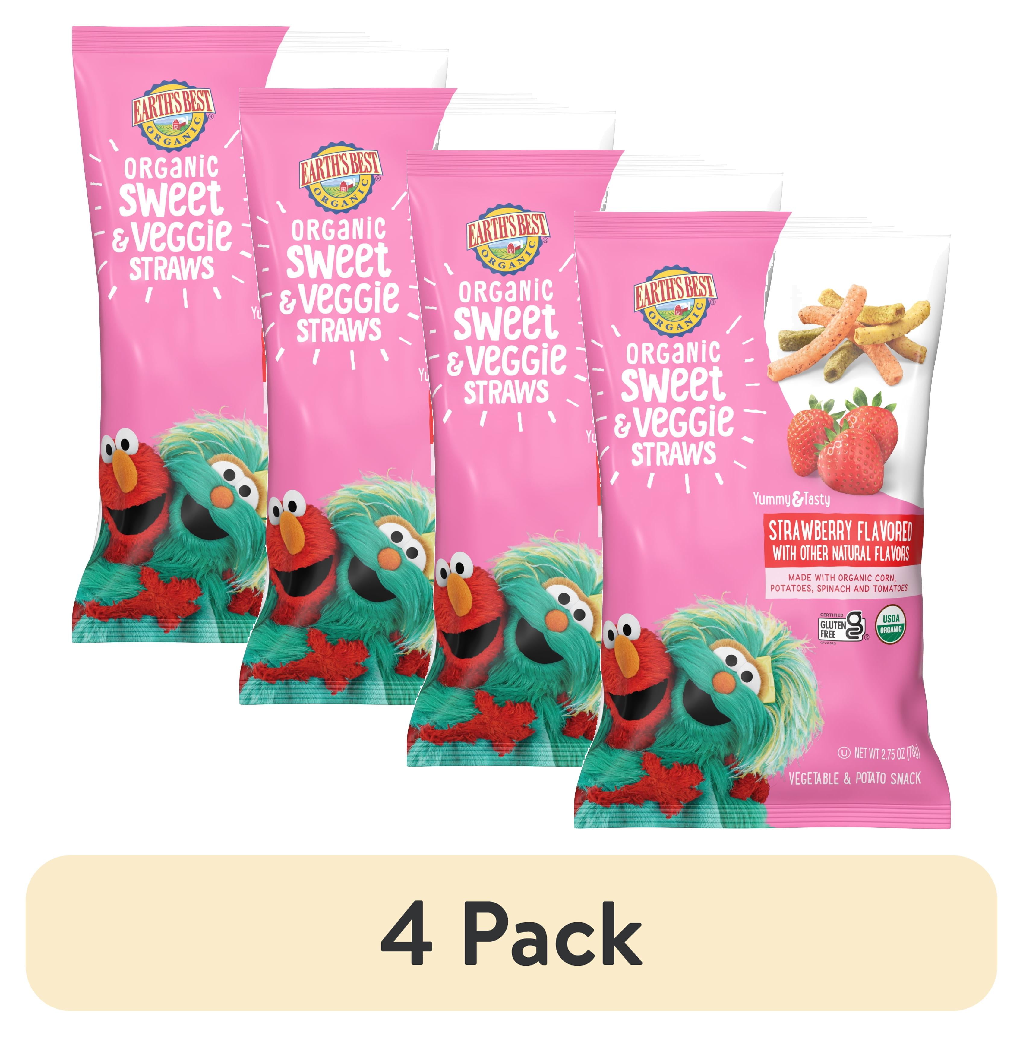 (4 pack) Earth's Best Organic Baby Toddler Snack Strawberry Sweet ...