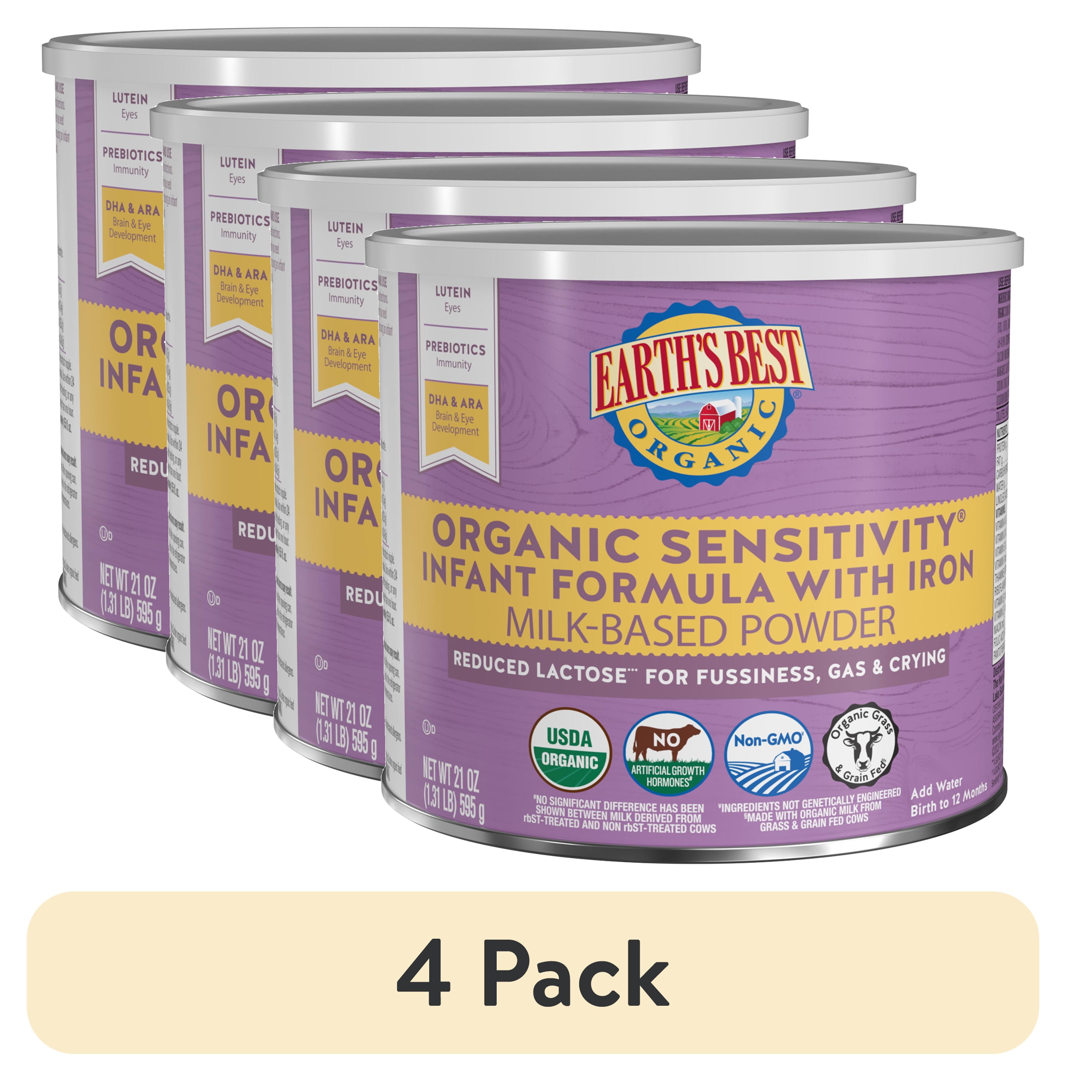(4 pack) Earth's Best Organic Sensitivity Powder Baby Formula with Iron ...