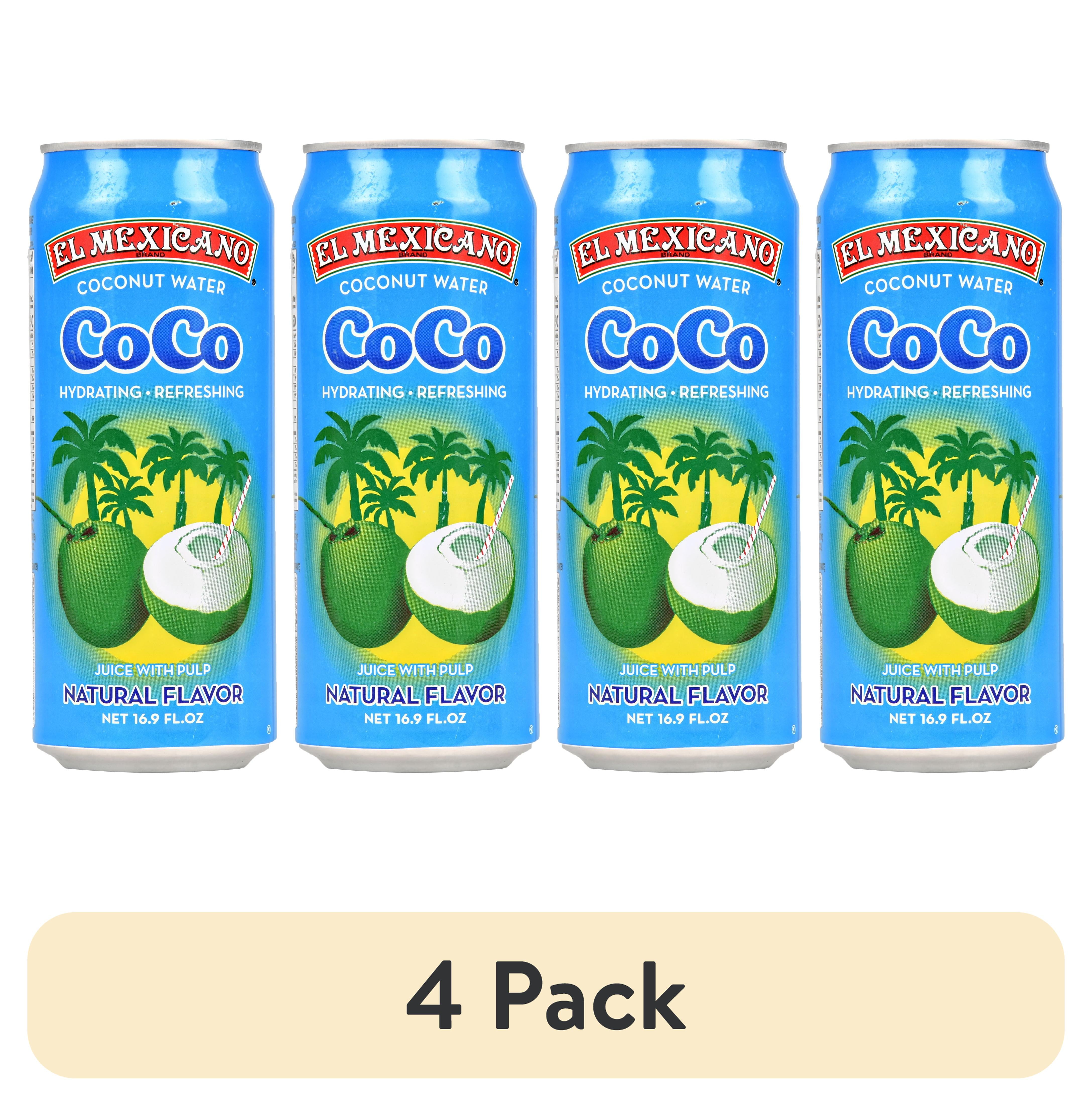 (4 pack) El Mexicano Coconut Water, Juice With Pulp, 16.9 oz - Walmart.com