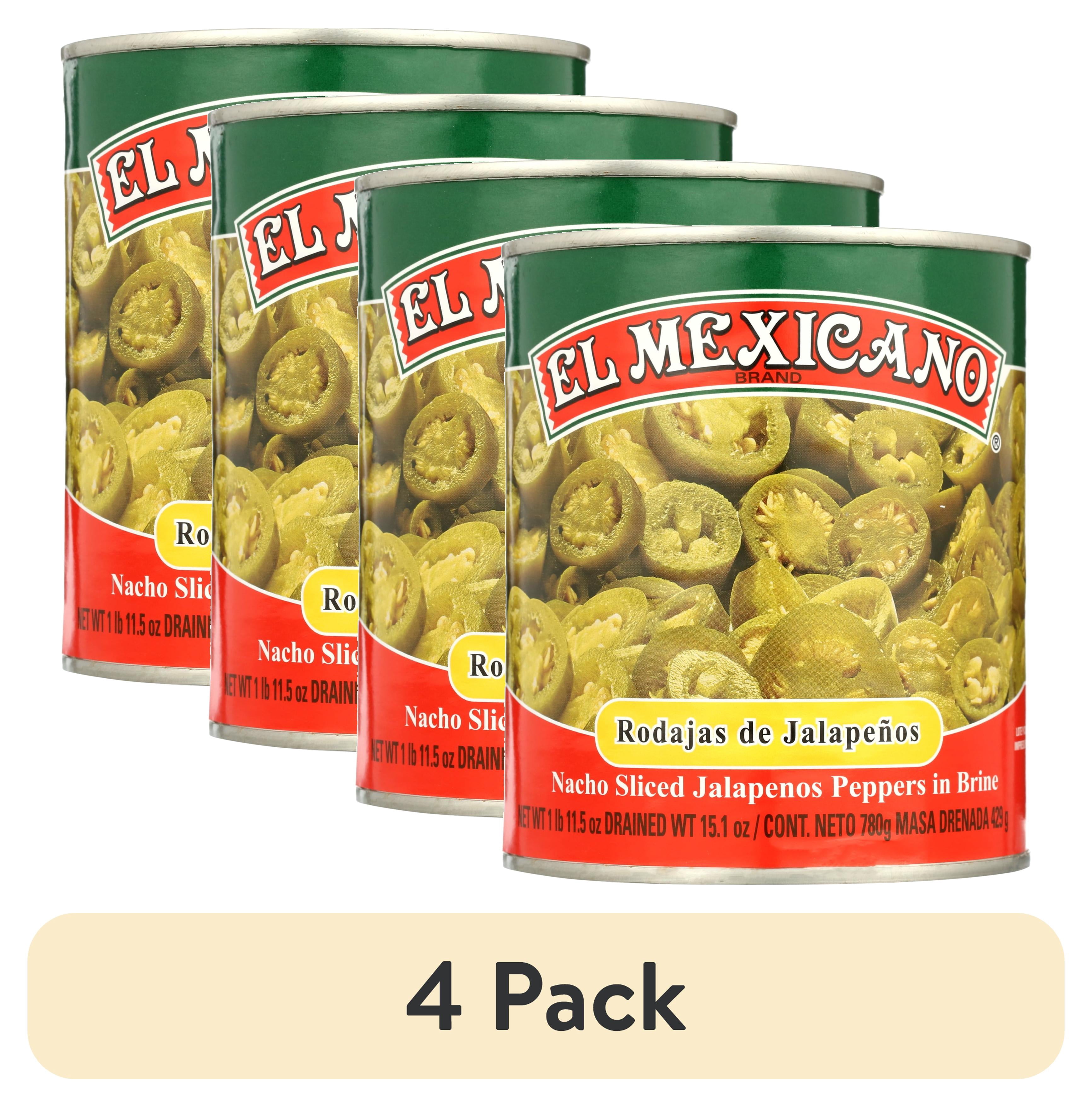 (4 pack) El Mexicano Nacho Sliced Jalapeno Peppers, 28 oz Can - Walmart.com
