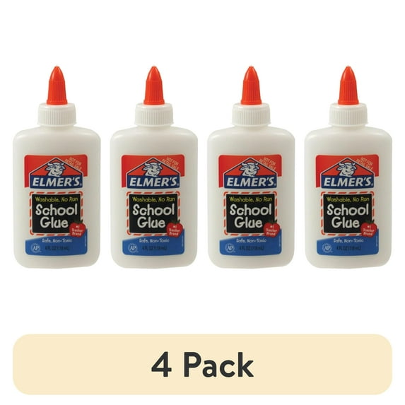 (4 pack) Elmer's Liquid School Glue, Washable, 4oz., 1 Count - Walmart.com