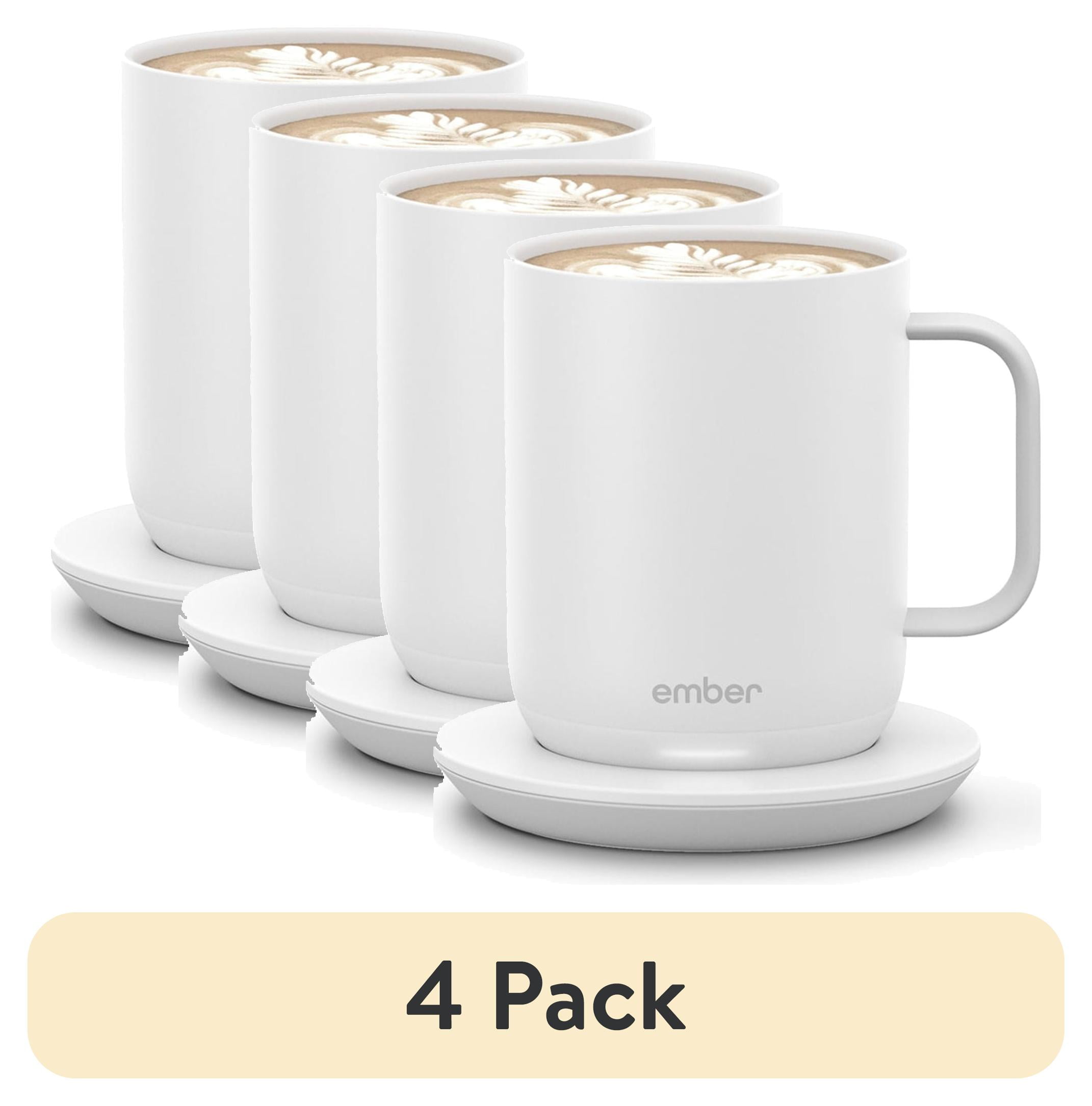 (4 pack) Ember Temperature Control Smart Mug 2, 10 oz, White, Up To 1.5 ...