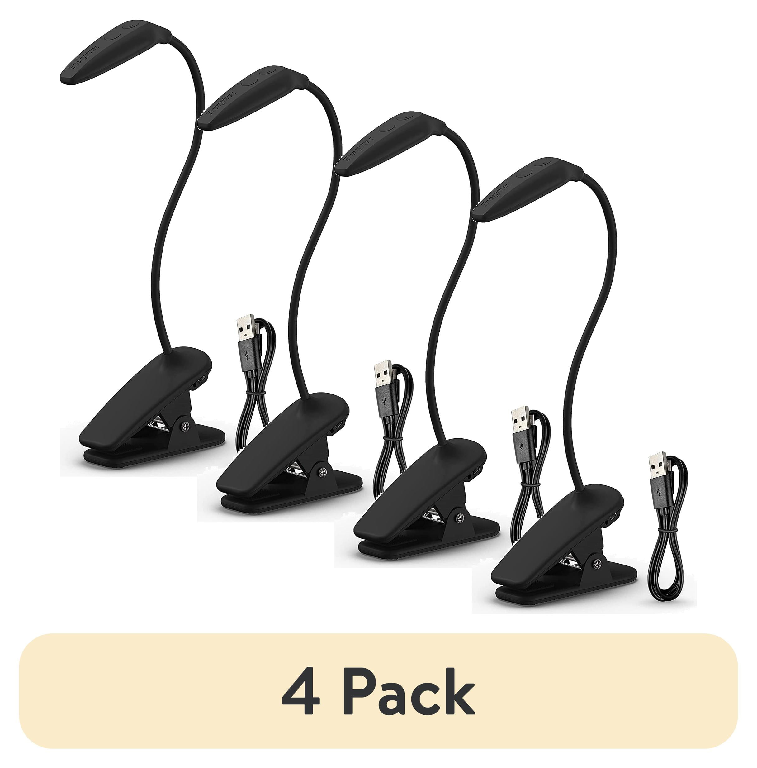 (4 pack) Energizer Rechargeable LED Book Light, Clip On Reading Light ...