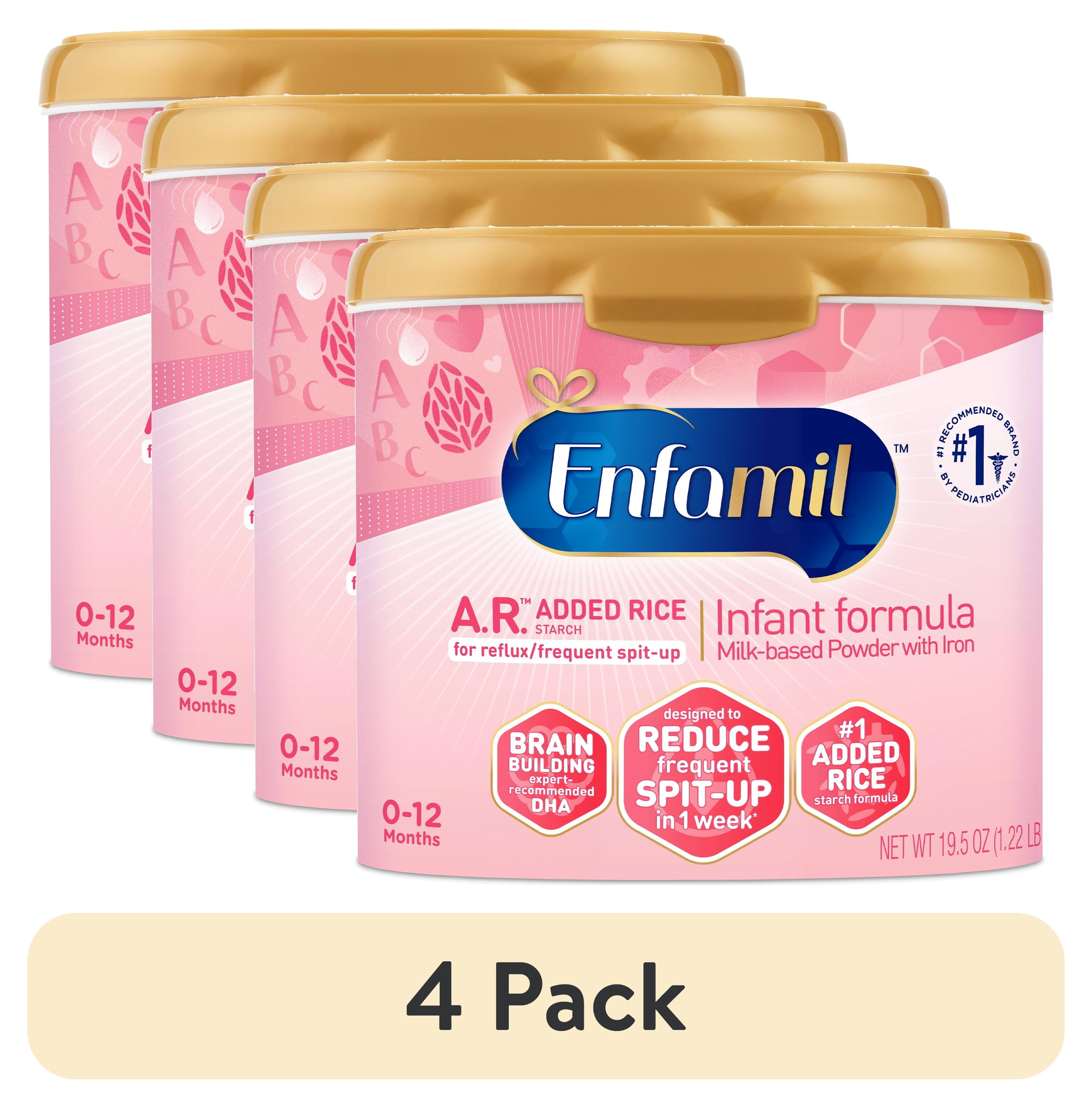 (4 pack) Enfamil A.R. Powder Baby Formula, Designed to Reduce Frequent ...