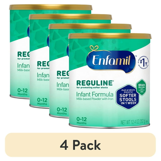 (4 pack) Enfamil Reguline Powder Baby Formula, Promotes Soft Stools, 12 ...