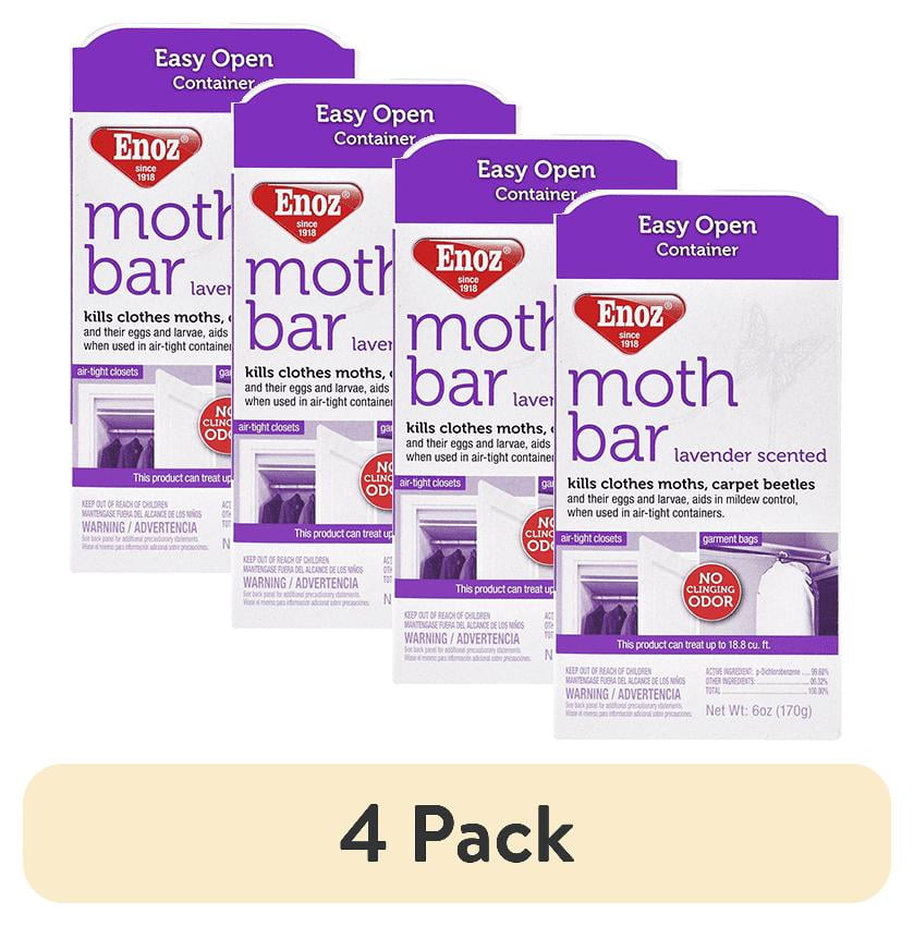 (4 pack) Enoz Lavender Scented Moth Bars, Moth Killer for Clothes Moths ...
