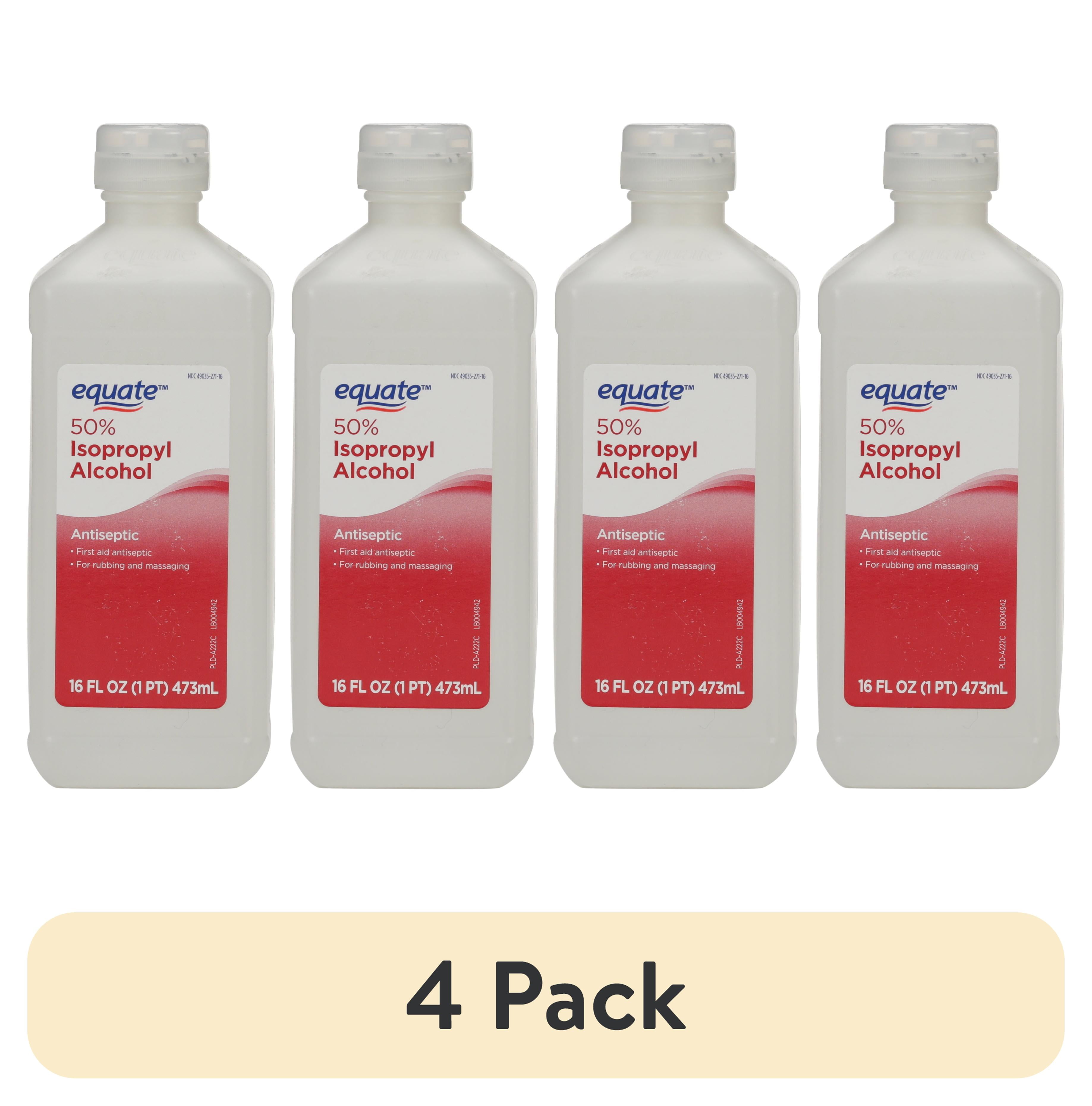 (4 pack) Equate 50% Isopropyl Alcohol Liquid Antiseptic, 16 fl oz ...
