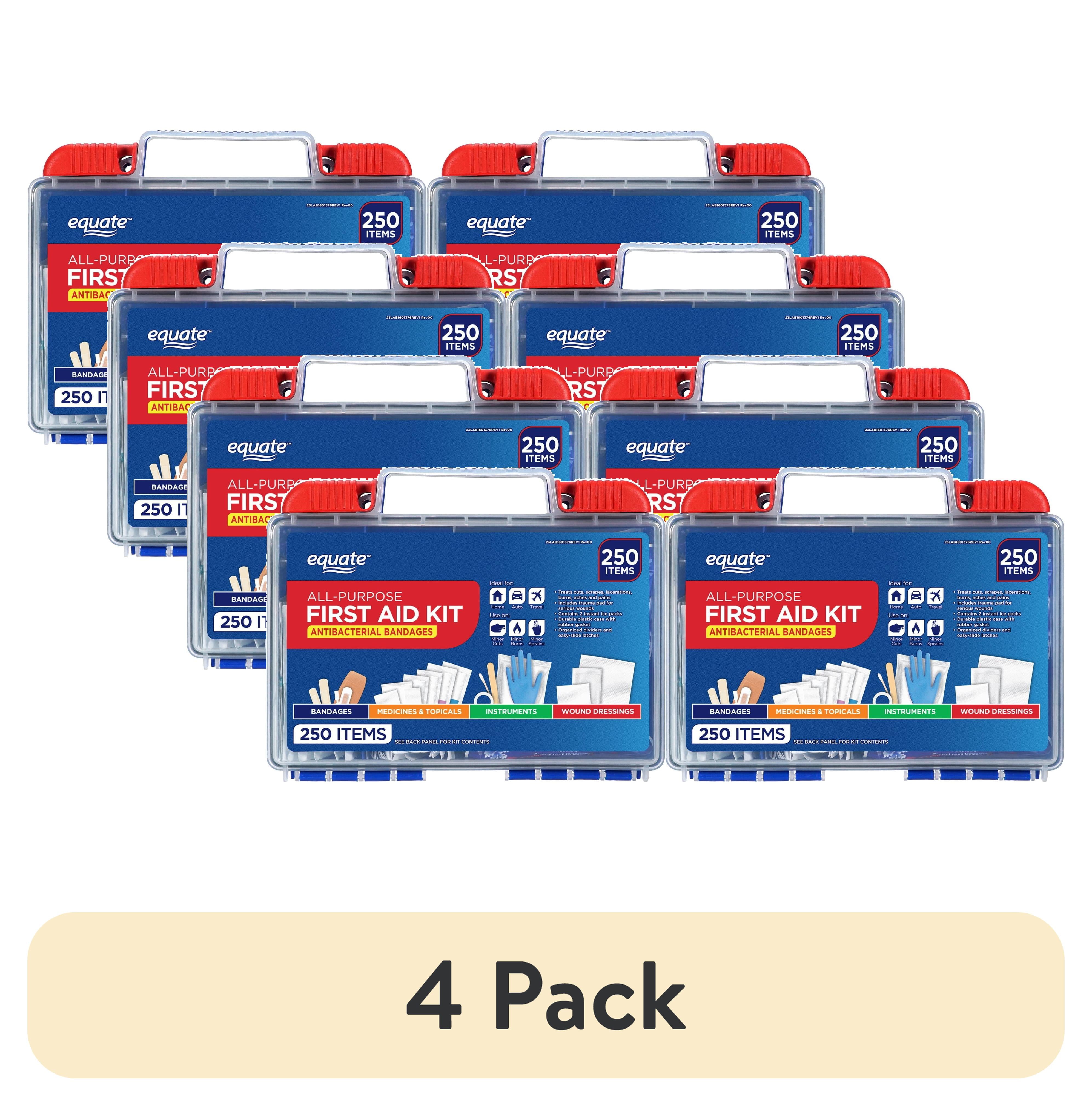 (4 pack) Equate All-Purpose 250-Piece First Aid Kit - Walmart.com