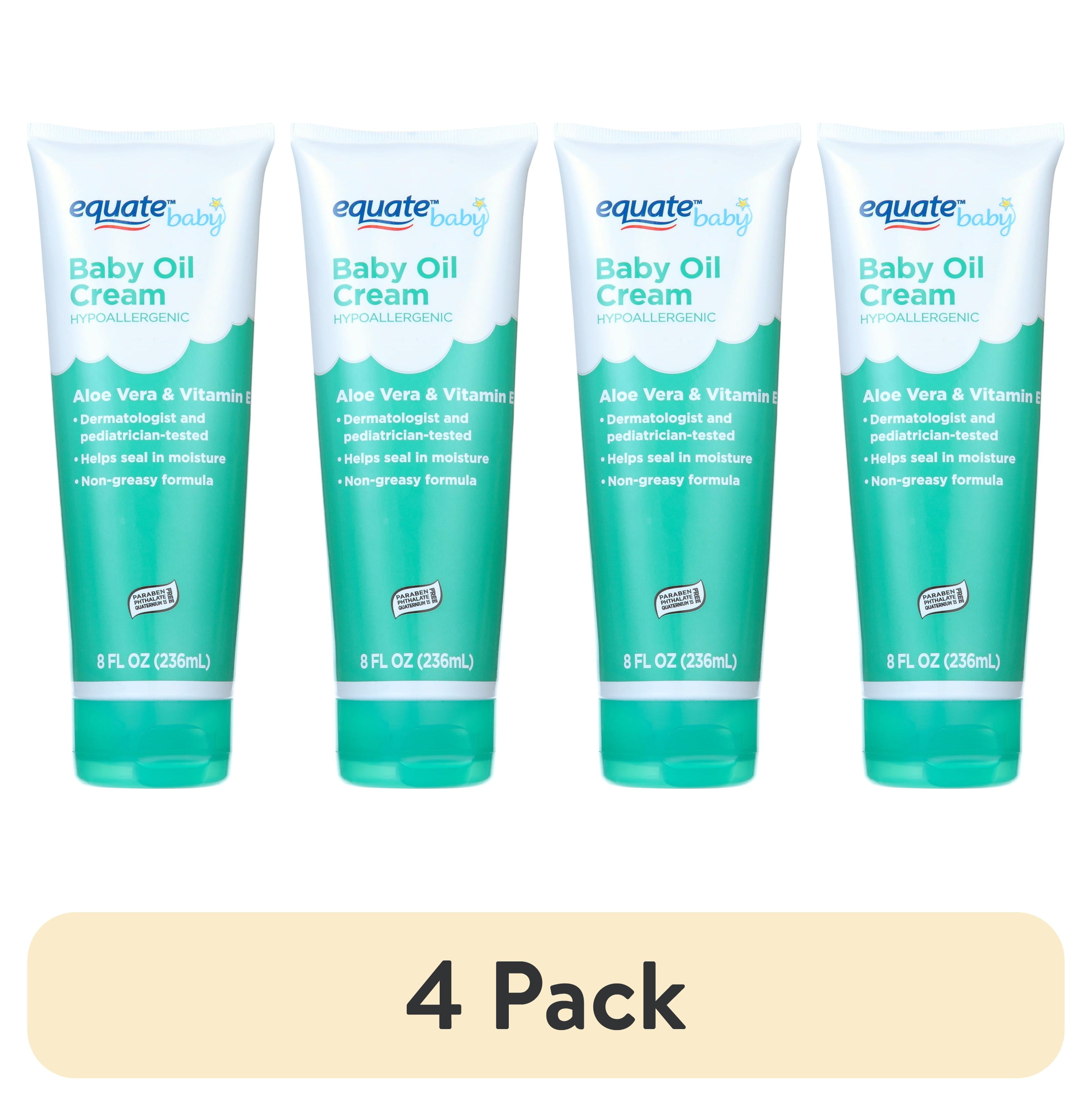 (4 pack) Equate Baby Oil Cream with Aloe Vera and Vitamin E, 8 fl oz ...