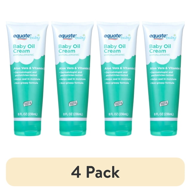 (4 pack) Equate Baby Oil Cream with Aloe Vera and Vitamin E, 8 fl oz ...
