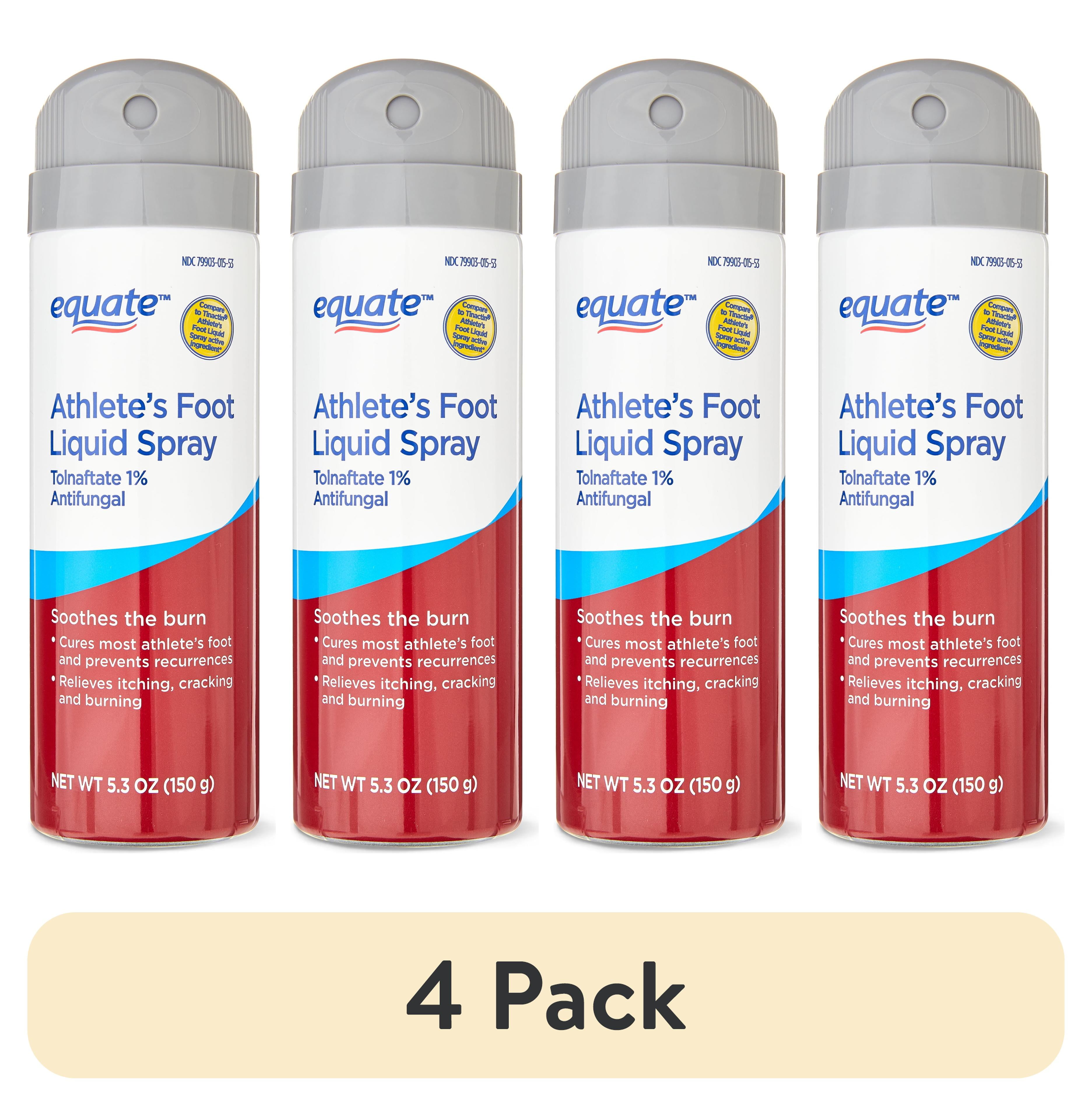 (4 pack) Equate Athlete’s Foot Antifungal Liquid Spray, Tolnaftate 1% ...