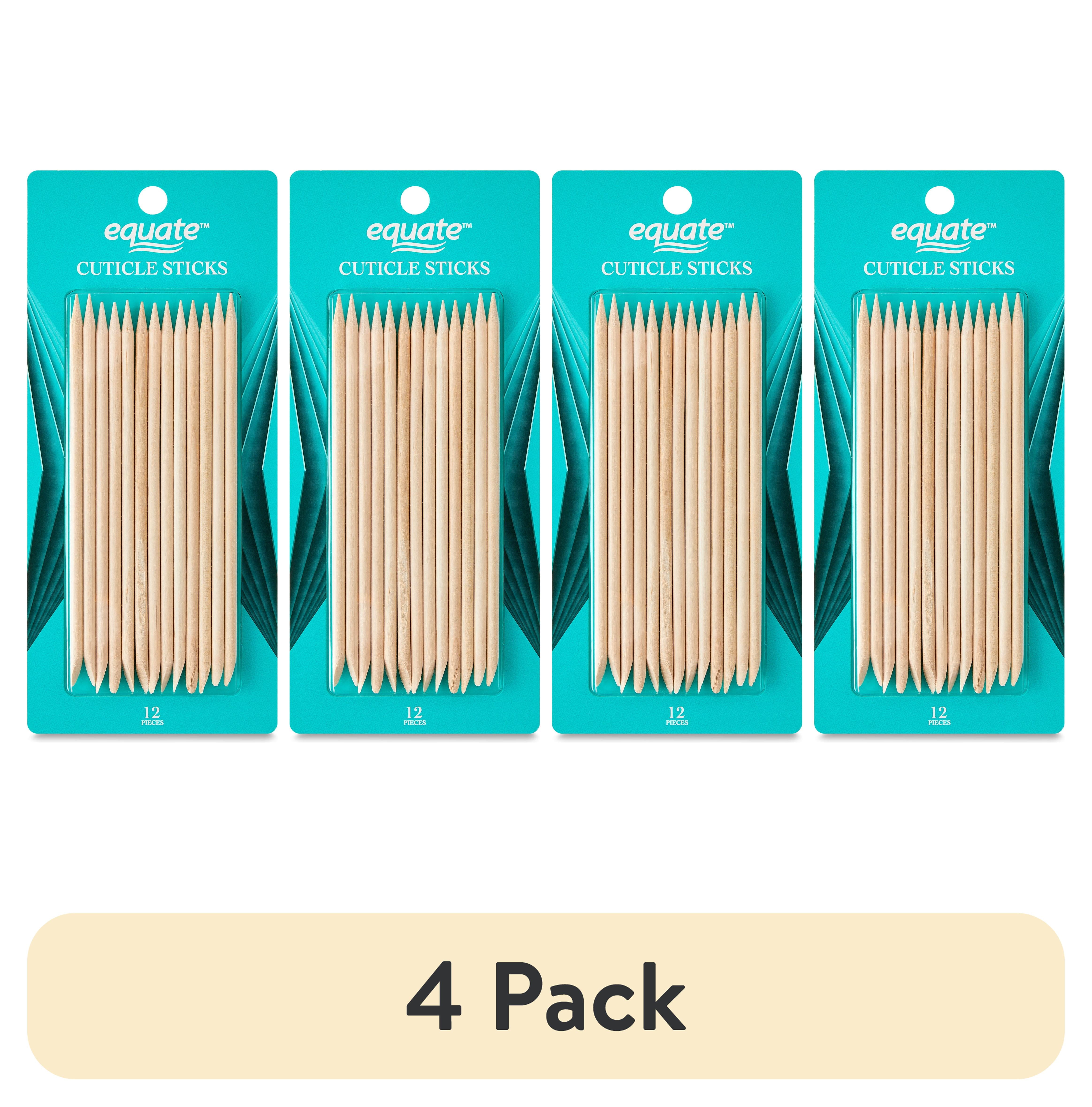 (4 pack) Equate Dual Pointed Cuticle Sticks for Nail & Cuticle Care, 12 ...