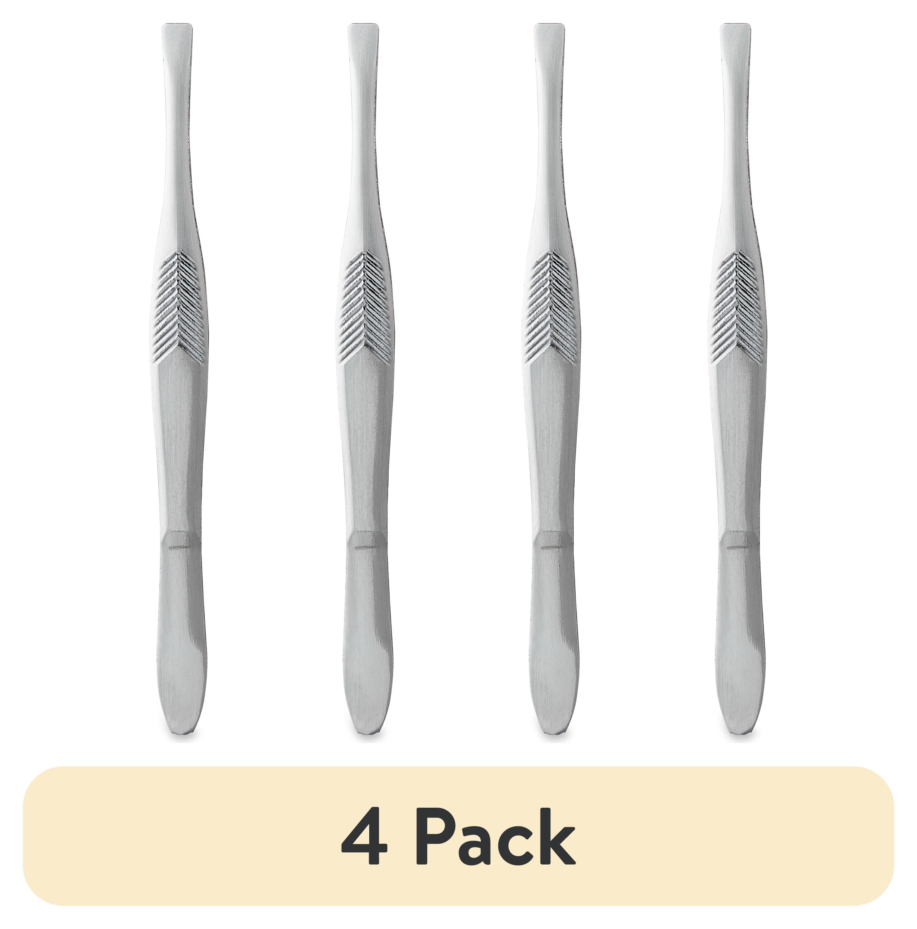 (4 pack) Equate Stainless Steel Duo Slant and Square-Tip Tweezer Set, 2 ...
