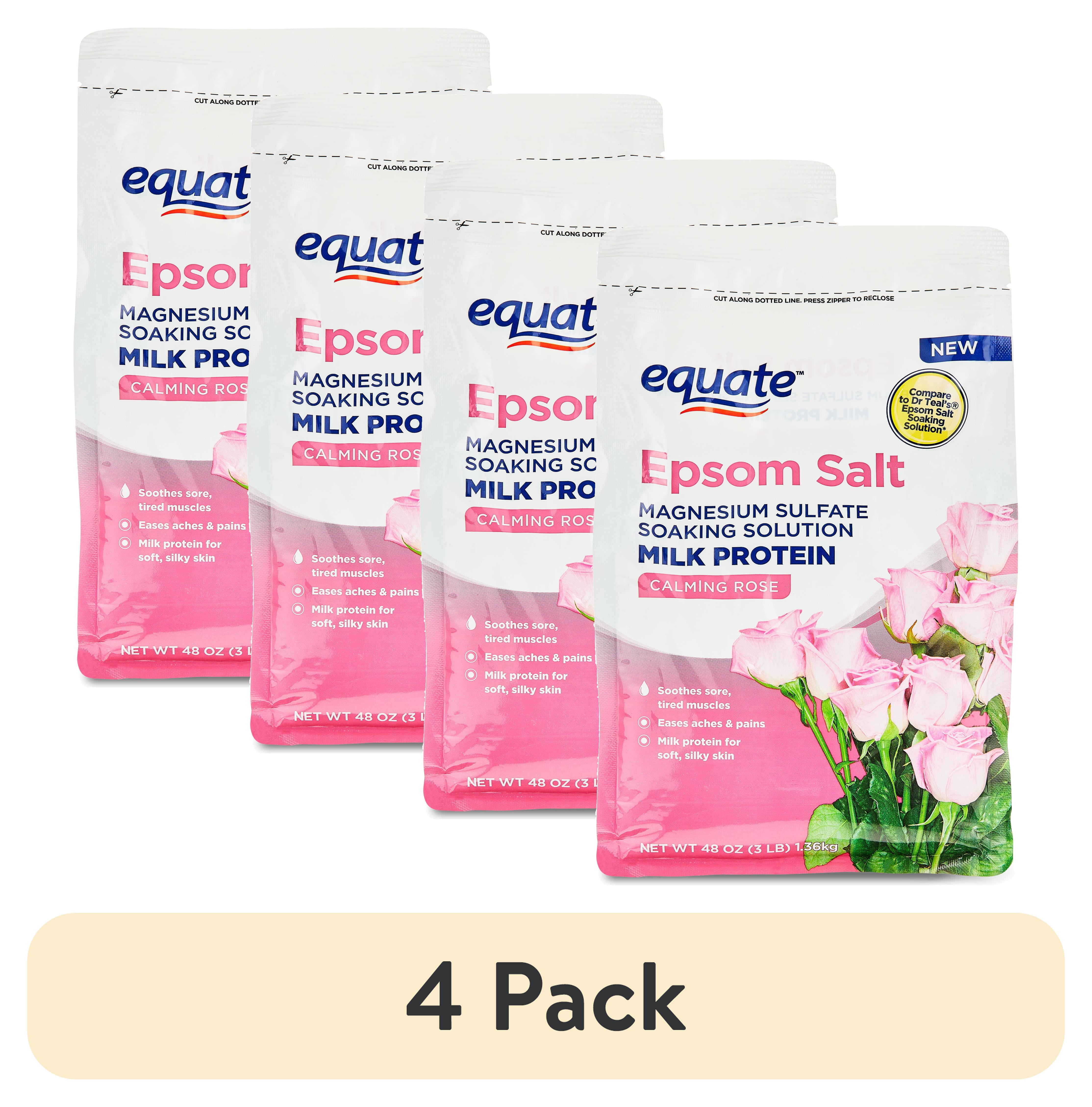 (4 pack) Equate Epsom Salt with Milk Protein, Calming Rose, 3 lb ...