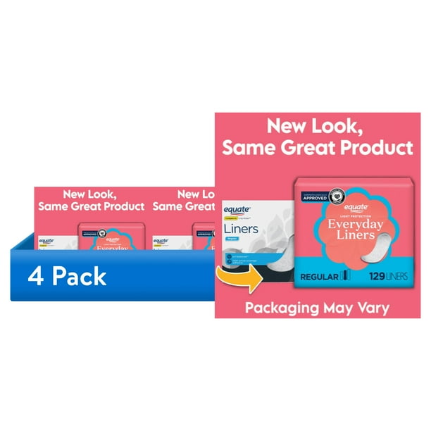 (4 pack) Equate Liners, Regular, Unscented (129 Count) - Walmart ...