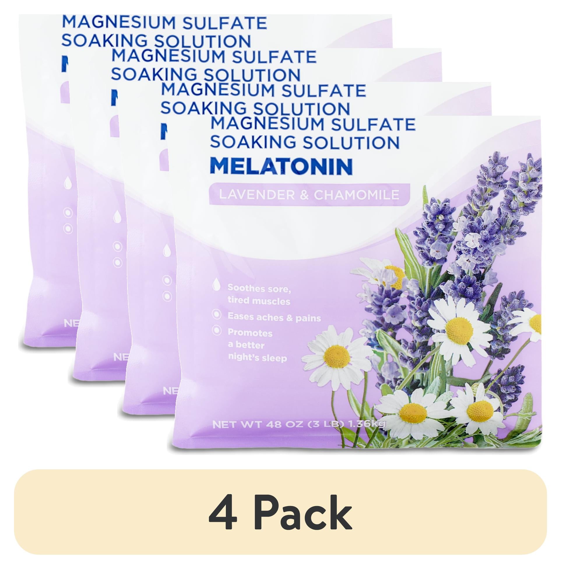 (4 pack) Equate Melatonin Epsom Salt Lavender and Chamomile, 3 lbs ...