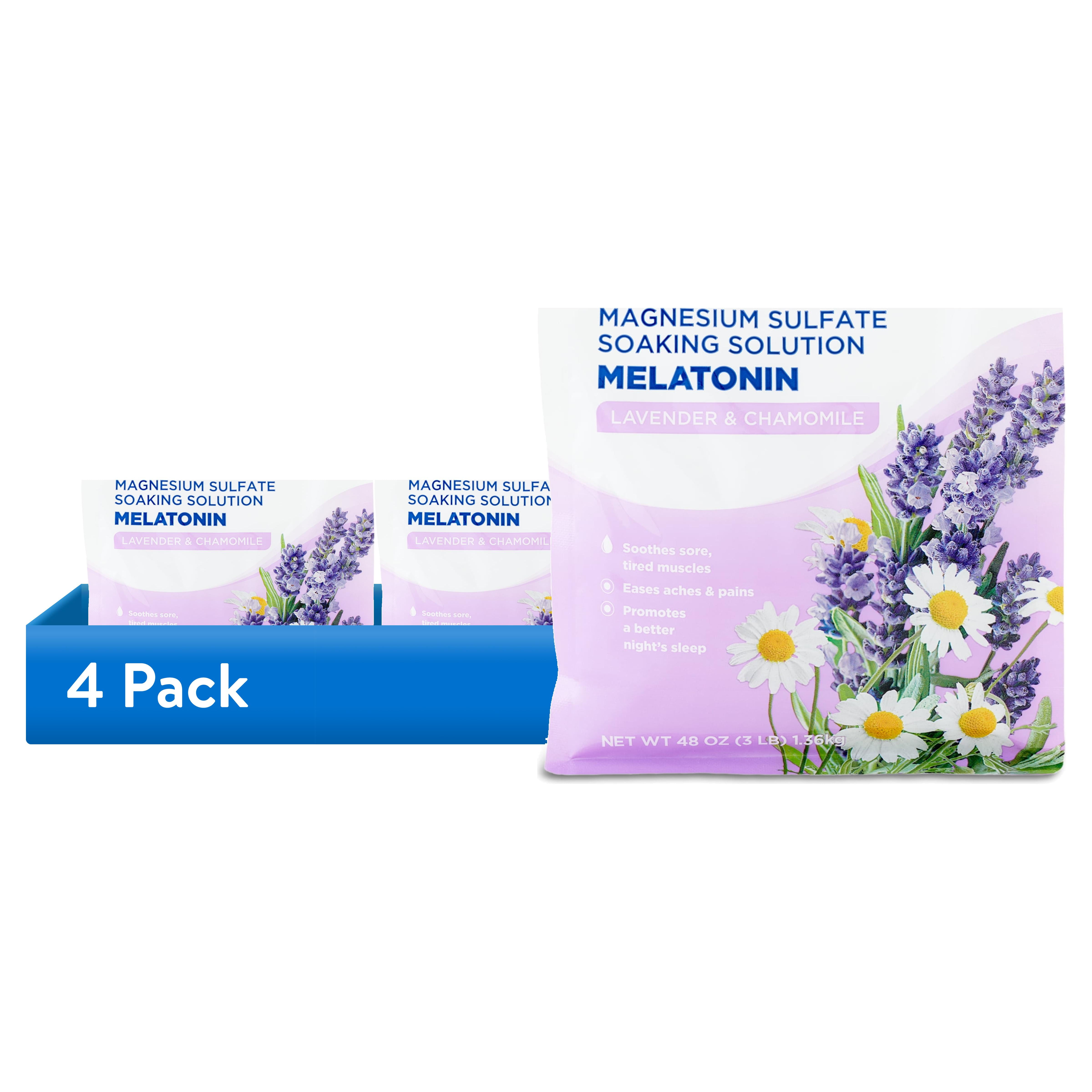 (4 pack) Equate Epsom Salt Soaking Solution with Melatonin, Lavender ...