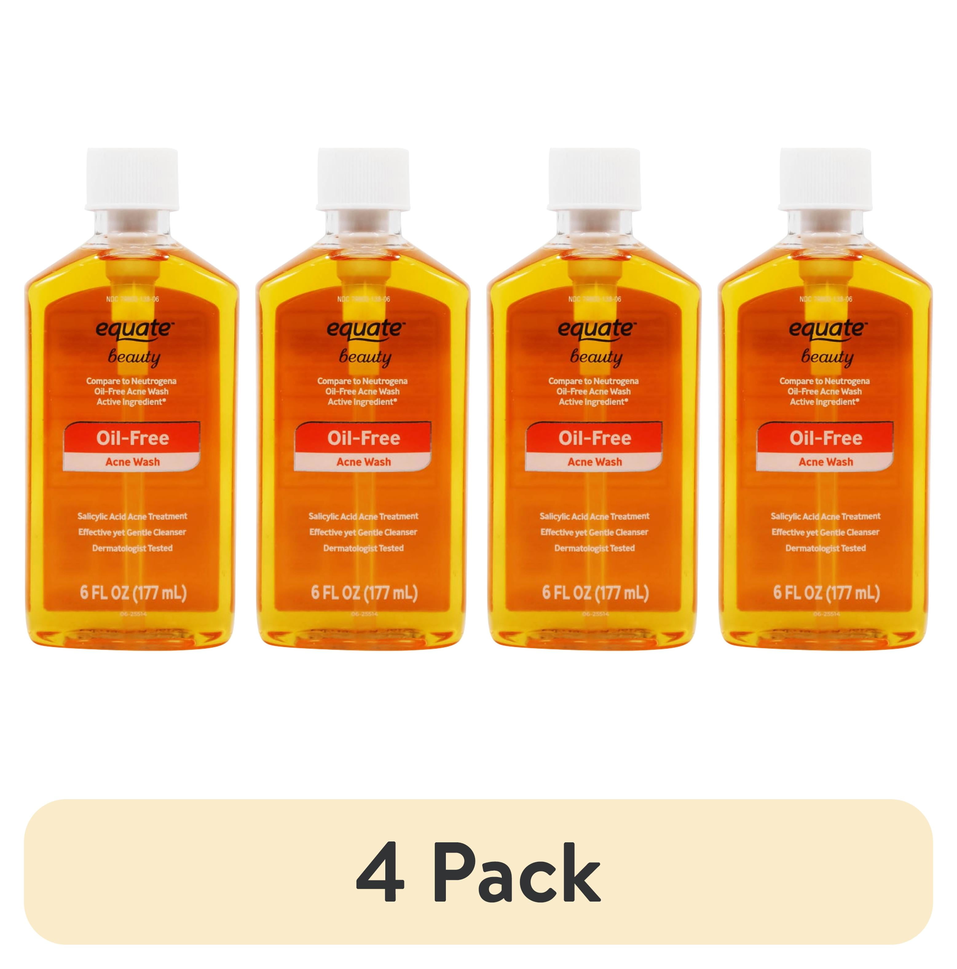 (4 pack) Equate Oil Free Acne Wash with 2% Salicylic Acid, 6 fl oz ...
