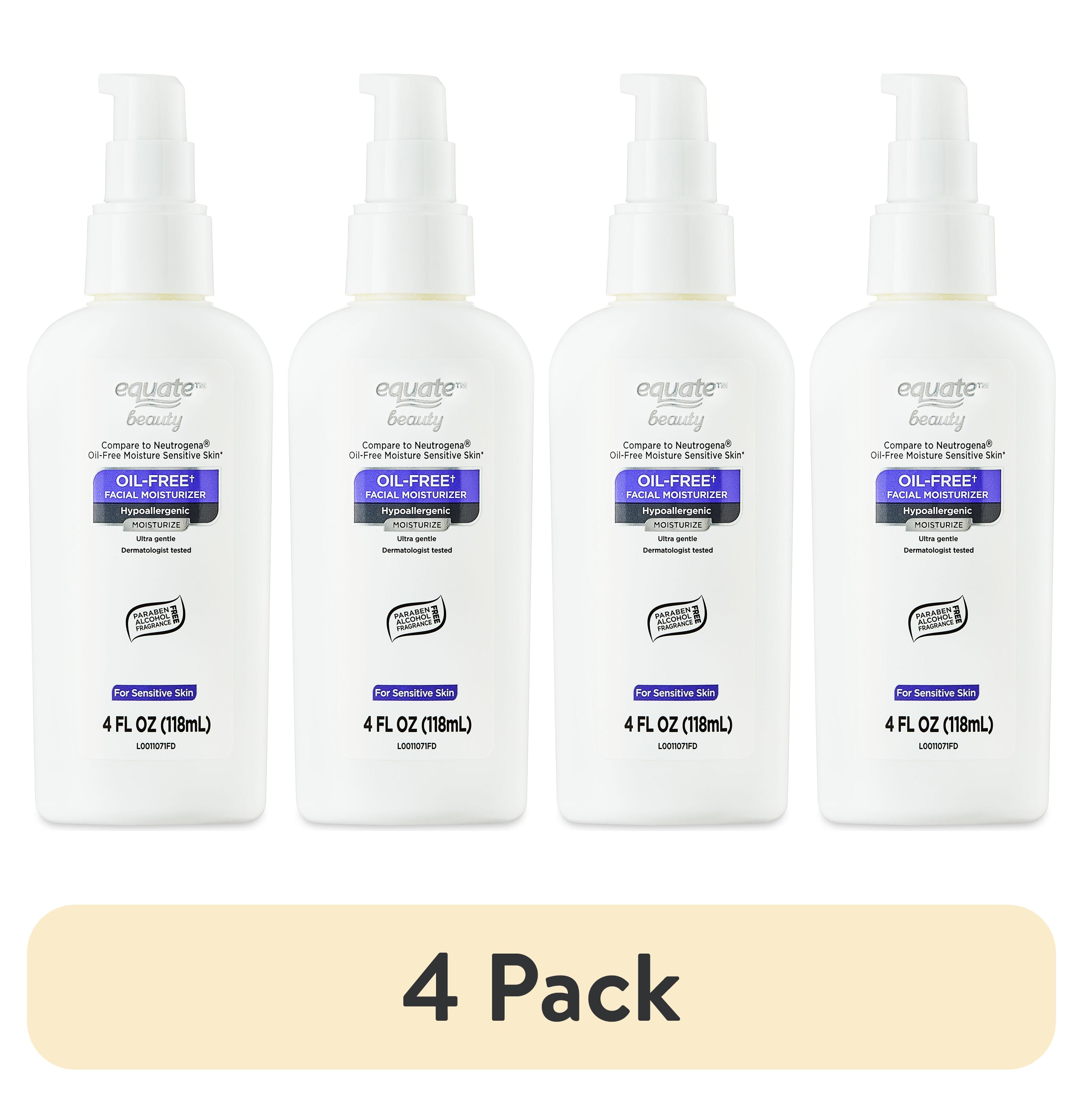 (4 pack) Equate Oil-Free Facial Moisturizer for Face Care of Sensitive ...
