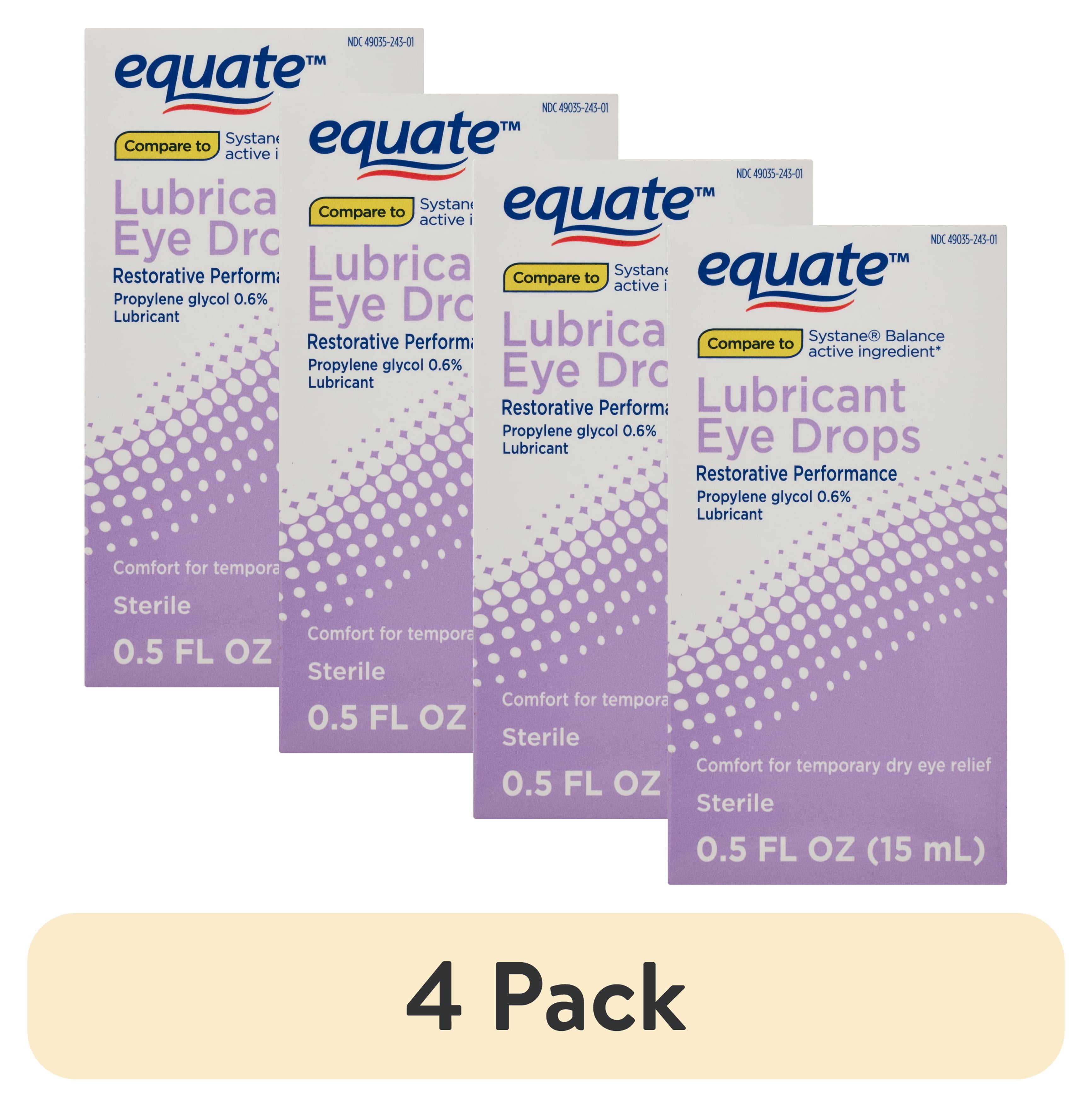 (4 pack) Equate Restorative Performance Propylene Glycol Lubricant Eye ...