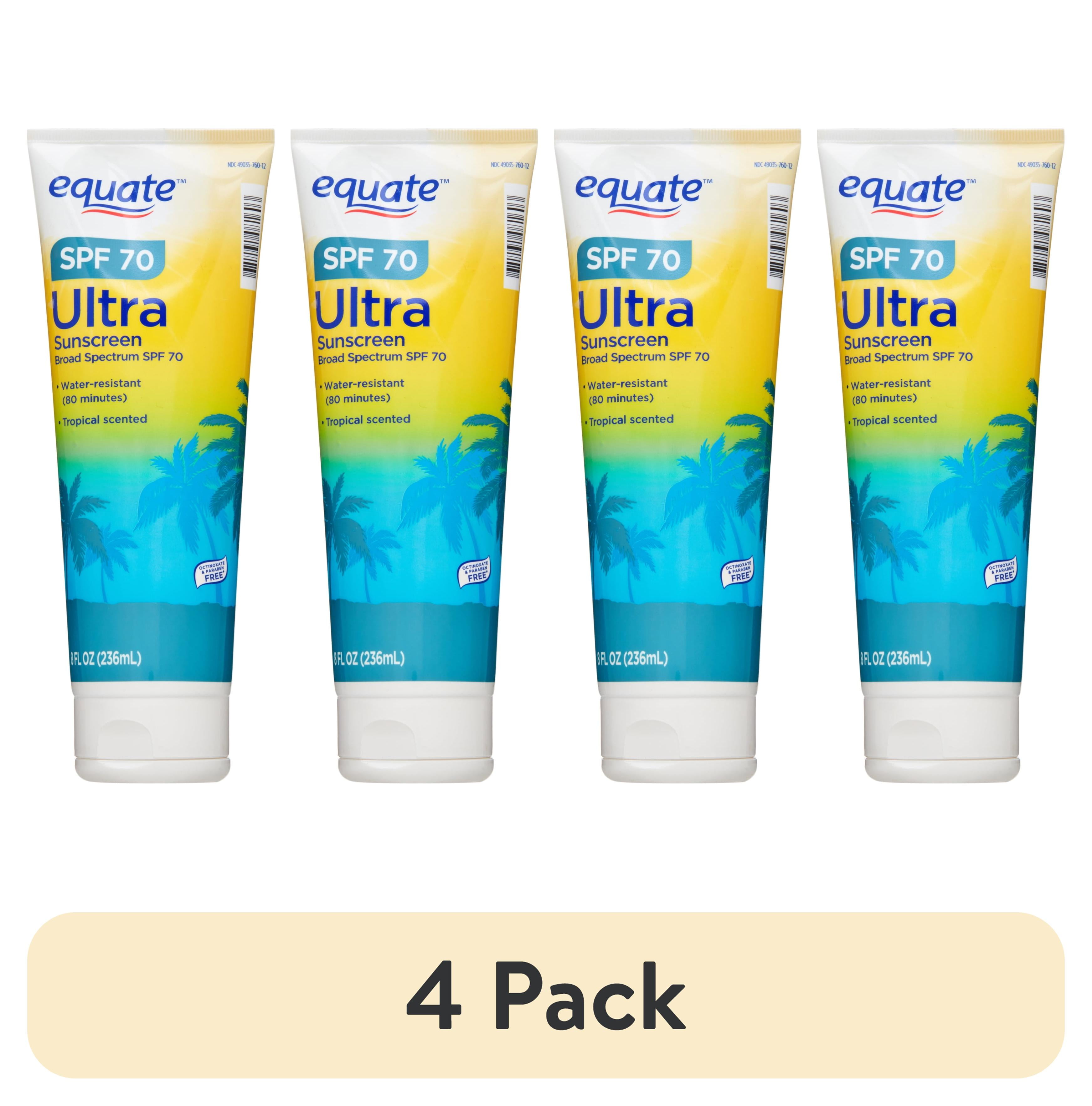 (4 pack) Equate Ultra Broad Spectrum Sunscreen Lotion, SPF 70, 8 fl oz ...