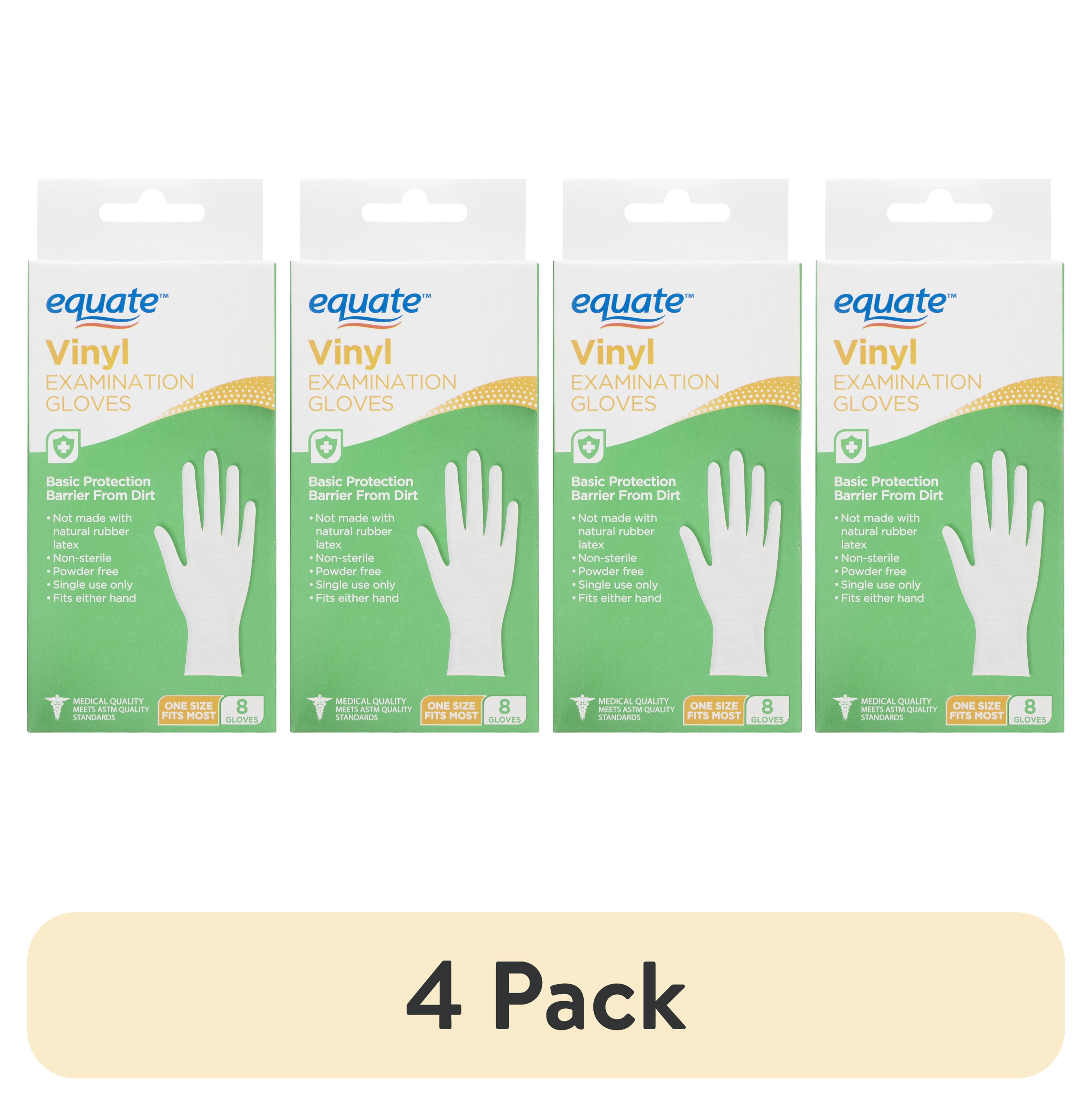 (4 pack) Equate Vinyl Examination Gloves, One Size, 8 Count - Walmart.com