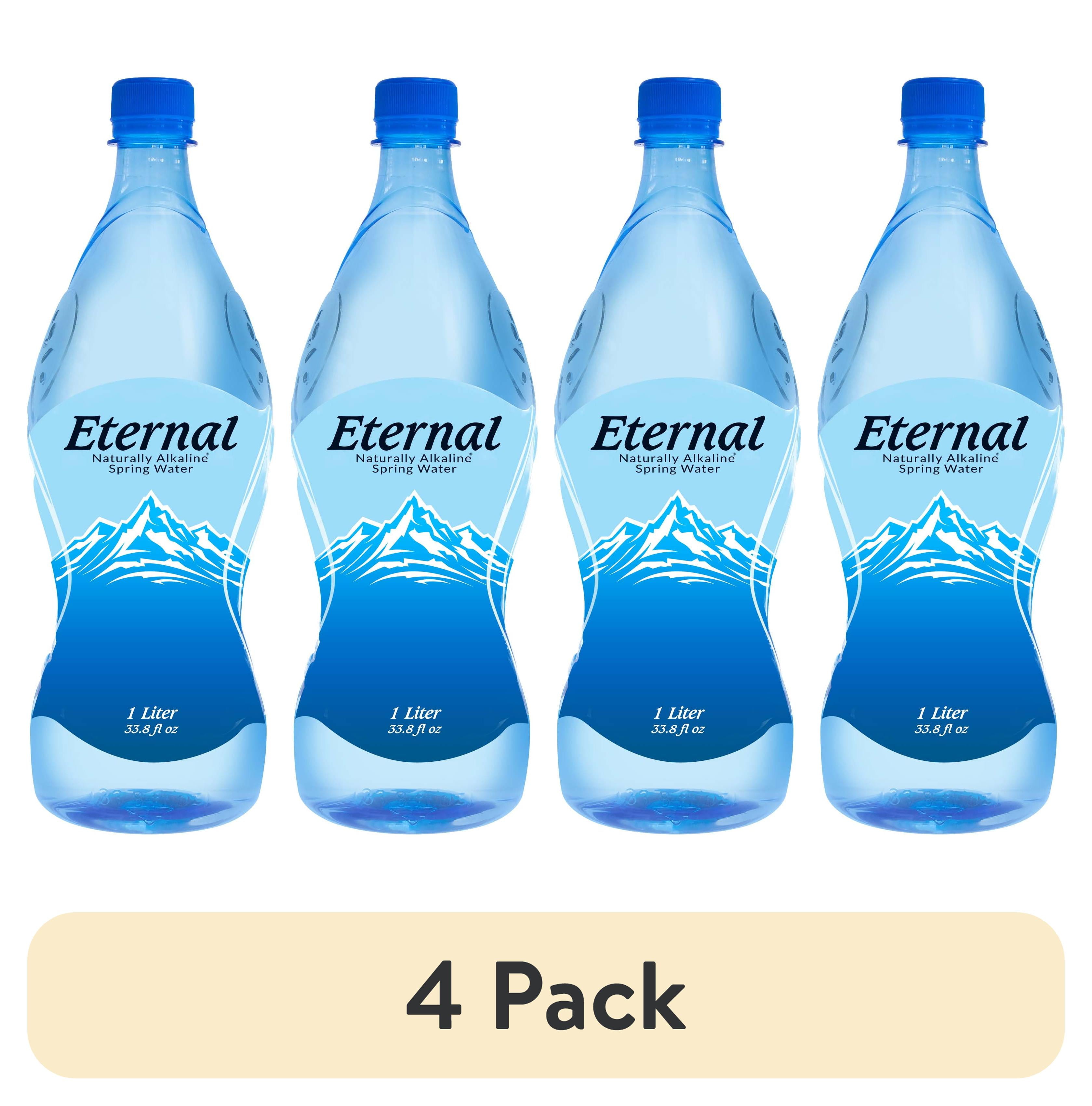 (4 pack) Eternal Naturally Alkaline Spring Water 1 Liter - Walmart.com