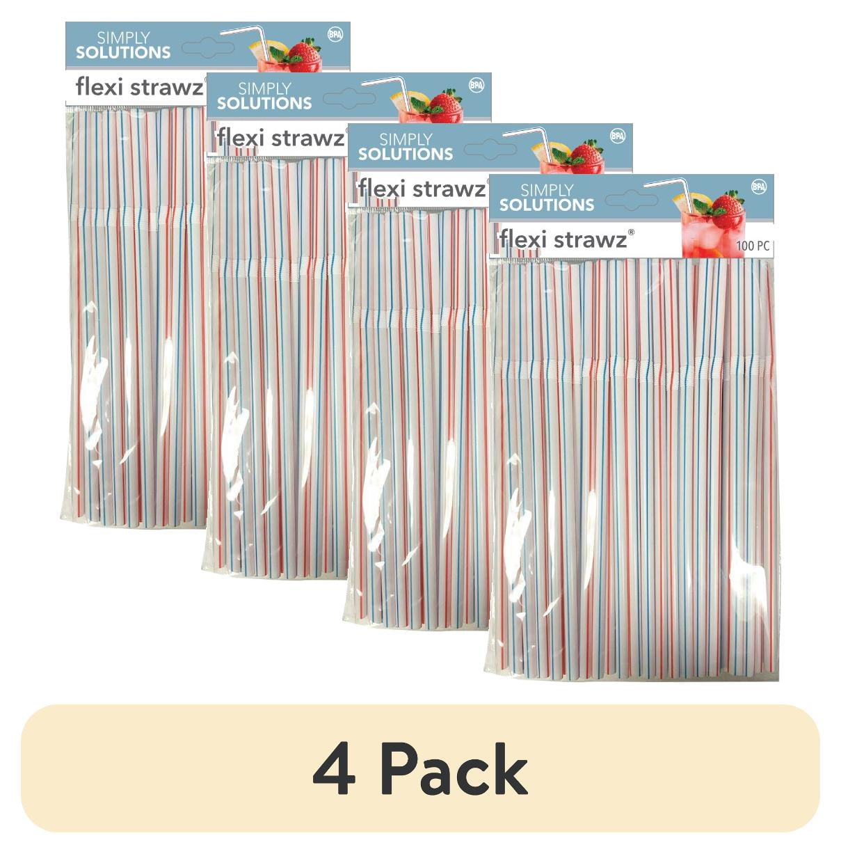 (4 pack) Evri Flexi Straws Red and Blue 100PK - Walmart.com