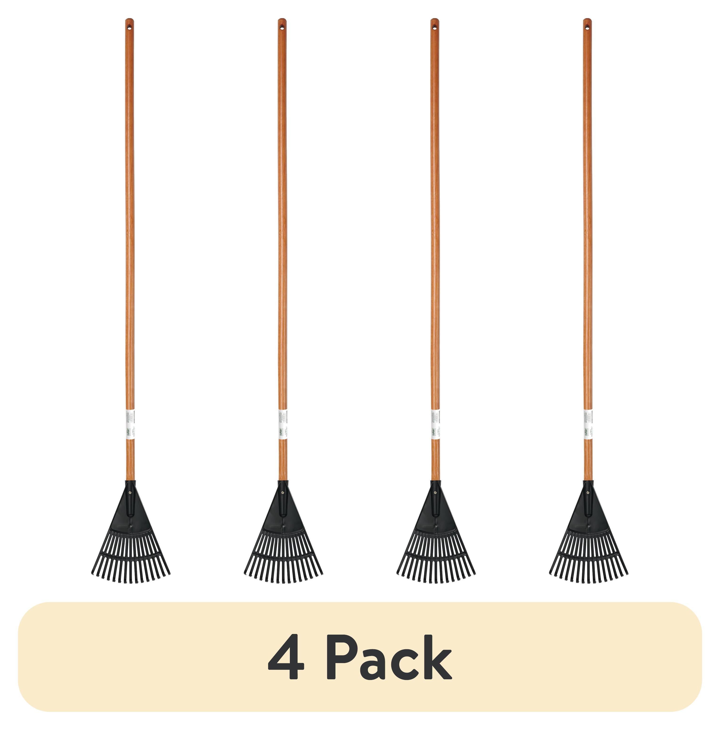 (4 pack) Expert Gardener 8-inch Wood & Poly Shrub Leaf Rake - Walmart.com
