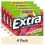(4 pack) Extra Sweet Watermelon Sugar Free Chewing Gum, Single Pack ...